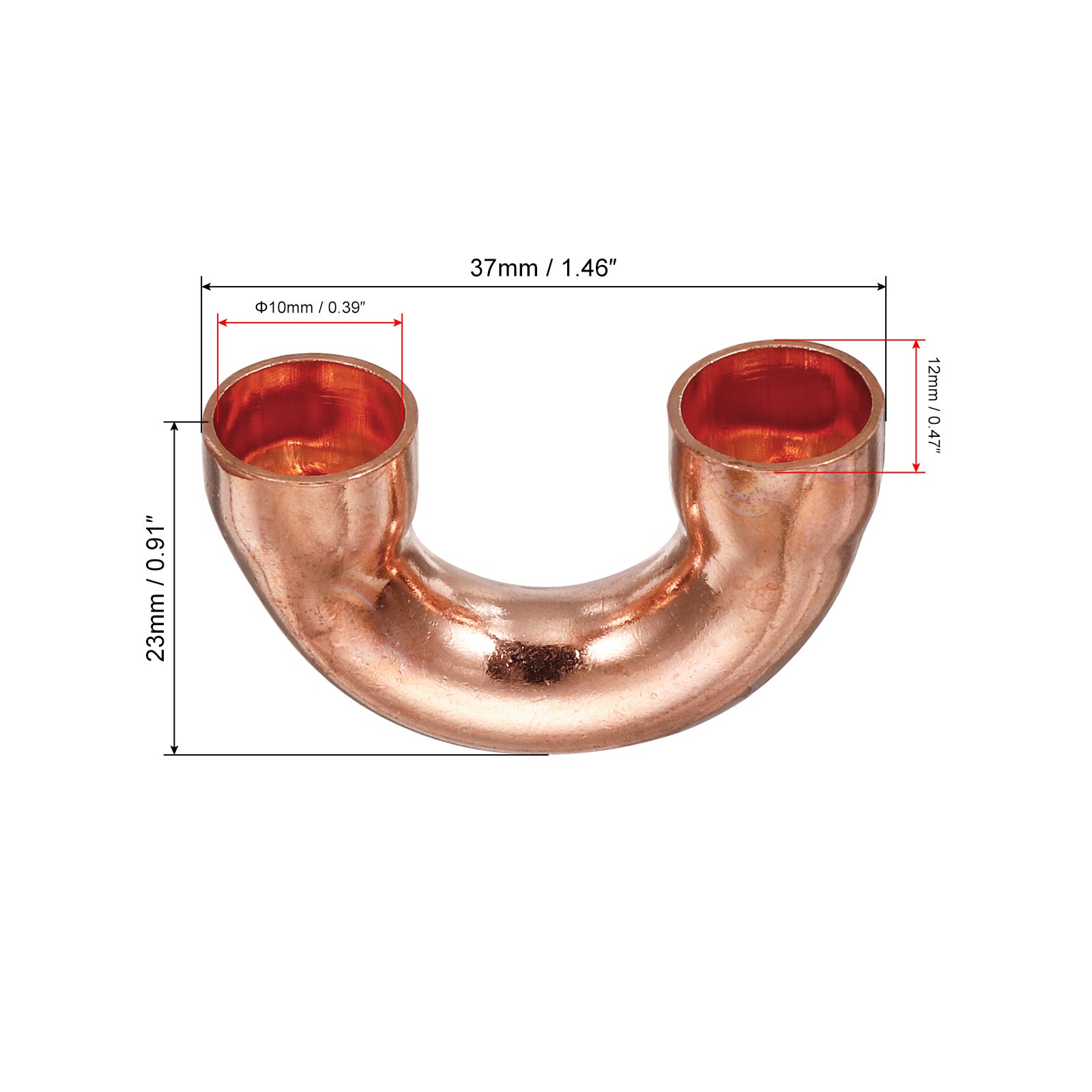 5pcs U Shape Elbow 180 Degree Copper Pipe Fitting Welding Solder ...