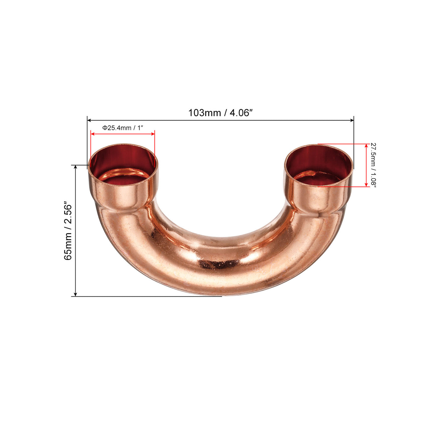U Shape Elbow 180 Degree Copper Pipe Fitting Sweat Welding Solder ...