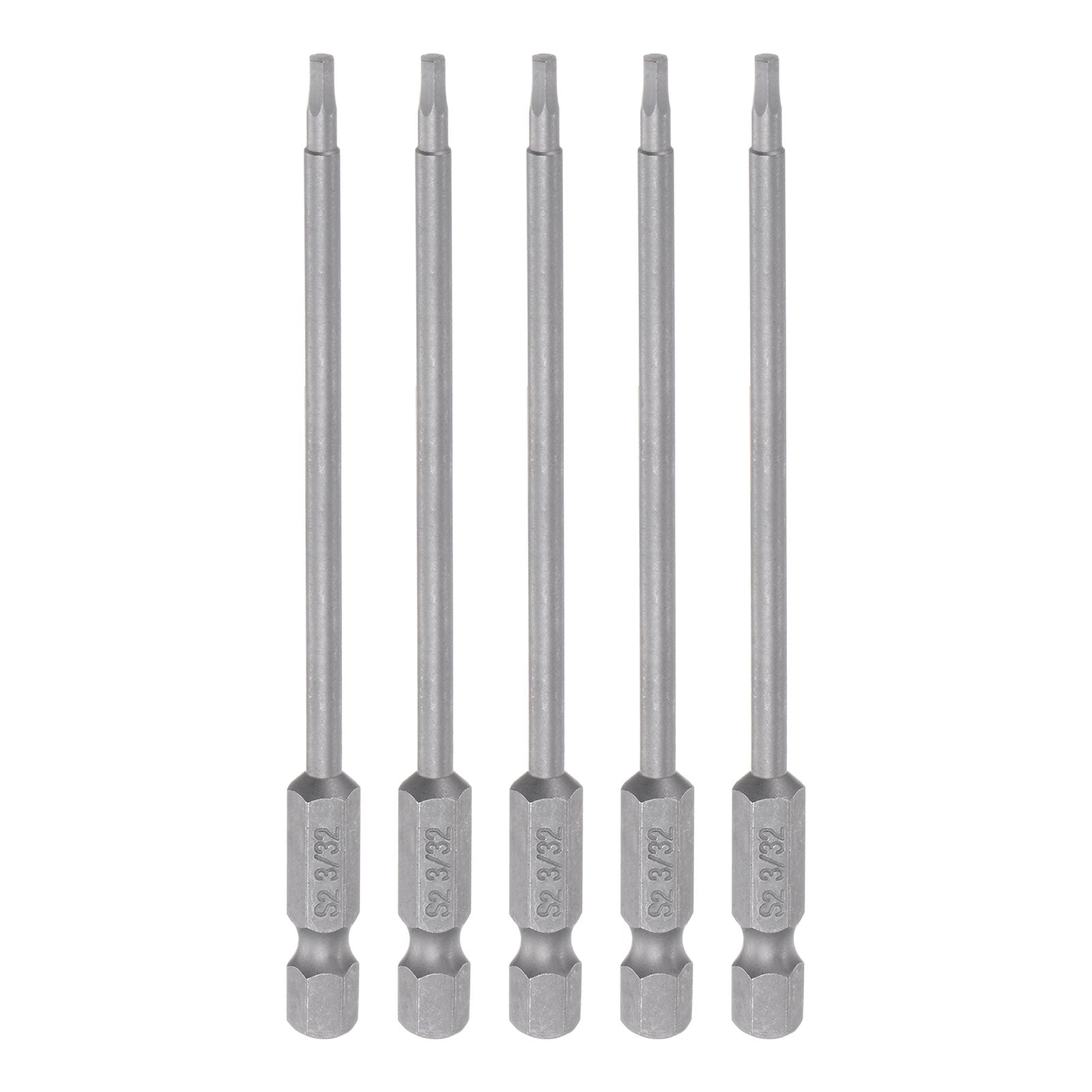 5pcs 3/32" Hex Screwdriver Bit 1/4" Hex Shank 4" Length Magnetic Power ...