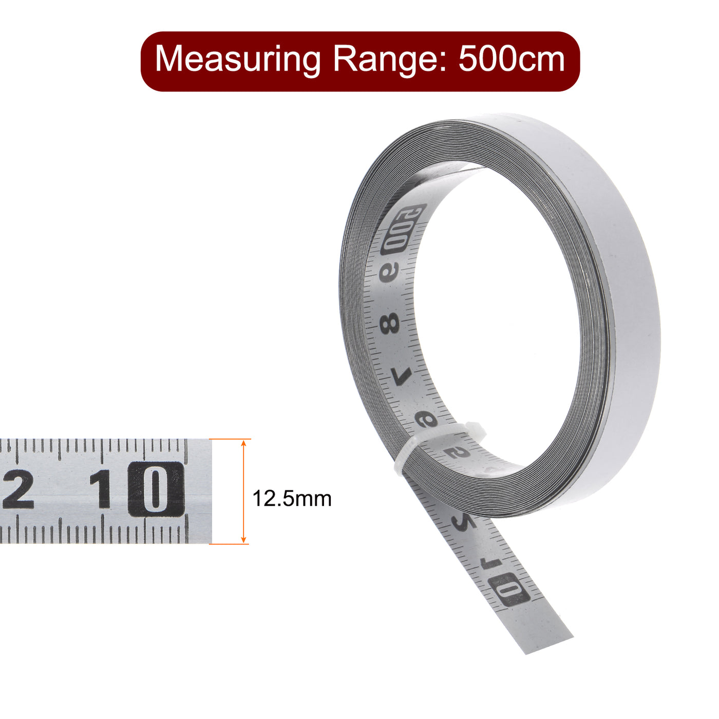 Adhesive Tape Measure 500cm Metric Right to Left Steel sticky Ruler ...