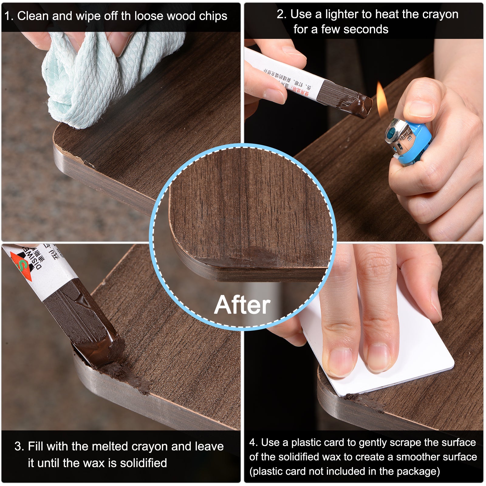 Uxcell Wood Wax Filler Stick, Furniture Repair Crayon Touch Up Fixing ...