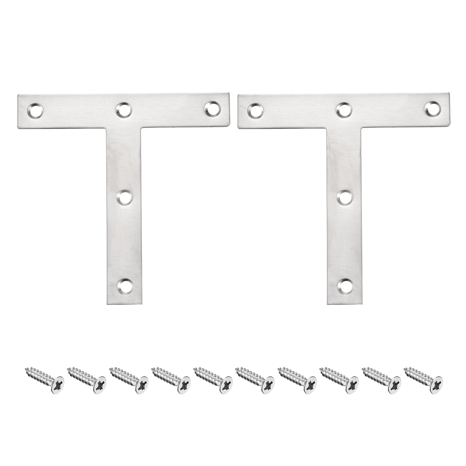 T Shape Bracket, 120x120x2mm Stainless Steel Mending Plate w Screws ...