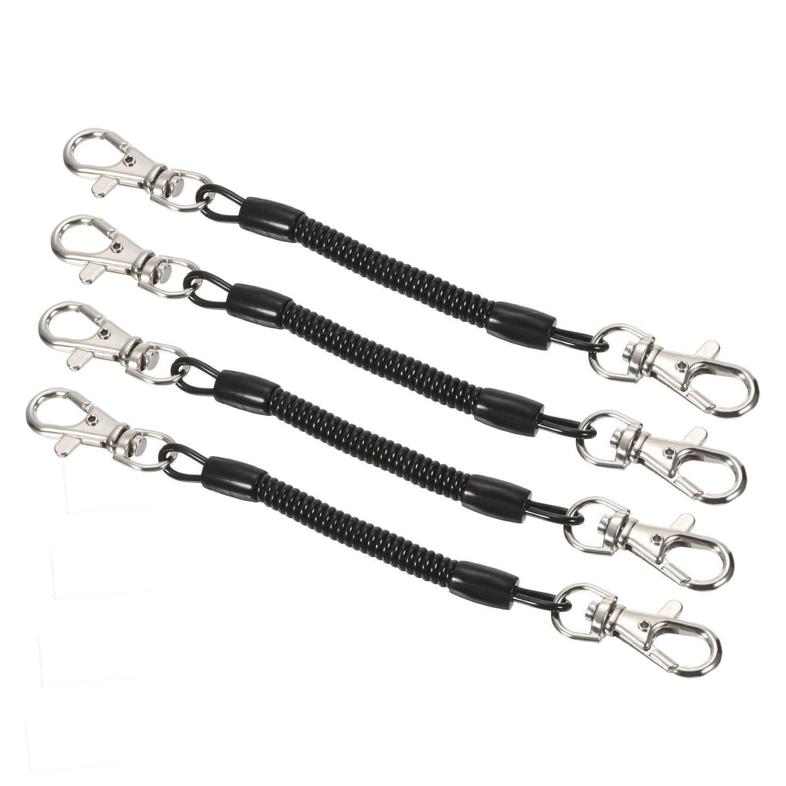 Retractable Coil Spring Keychain with Lobster Clasps 4", 4 Pack Plastic ...