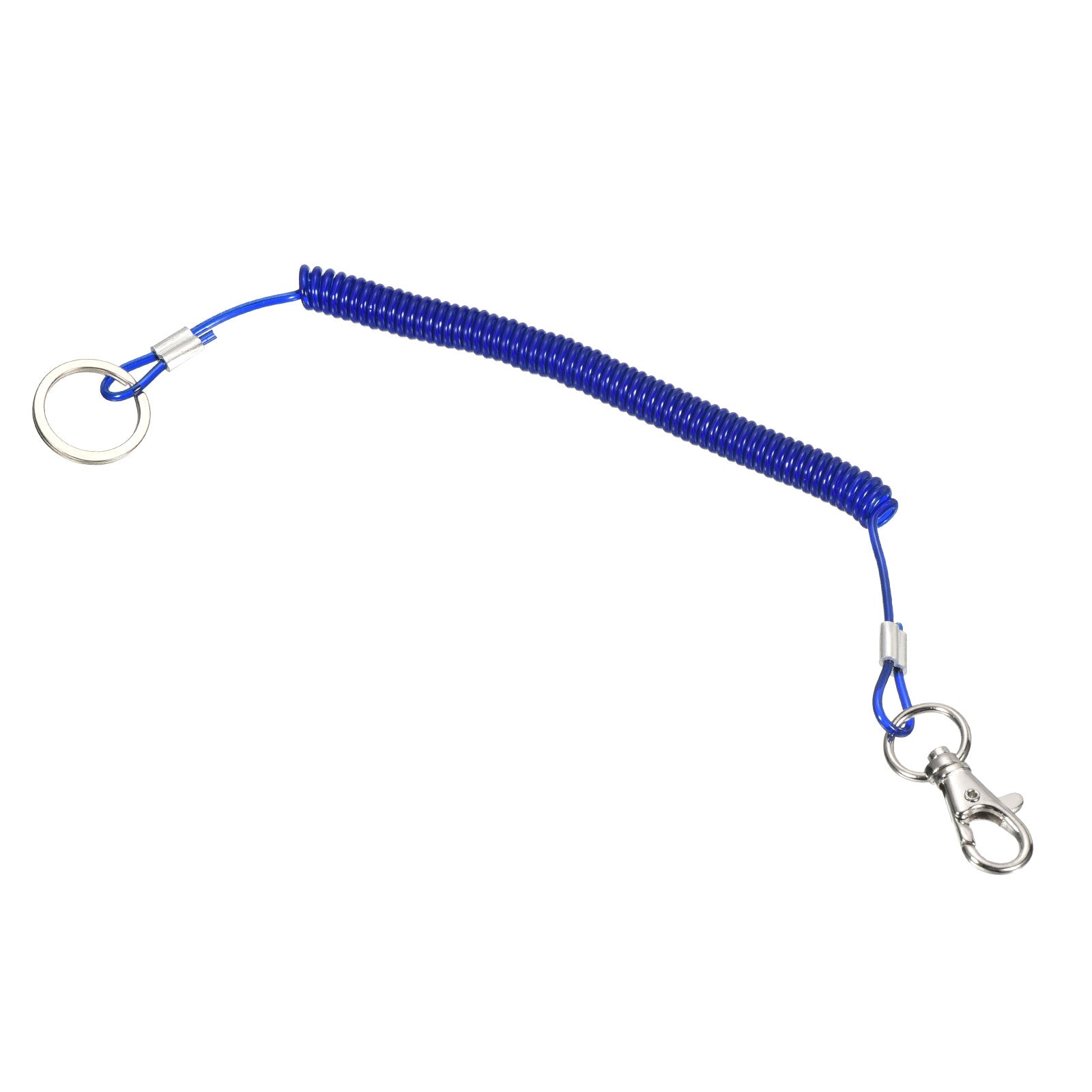 Retractable Coil Spring Keychain with Keyring Lobster Clasp 6", Plastic ...