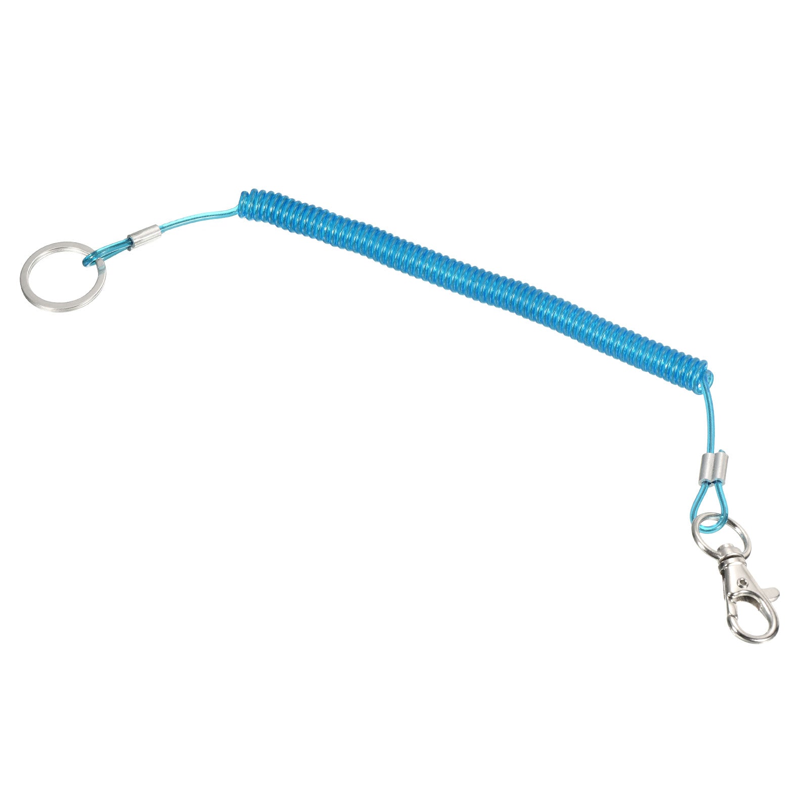 Retractable Coil Spring Keychain with Keyring Lobster Clasp 6", Plastic ...