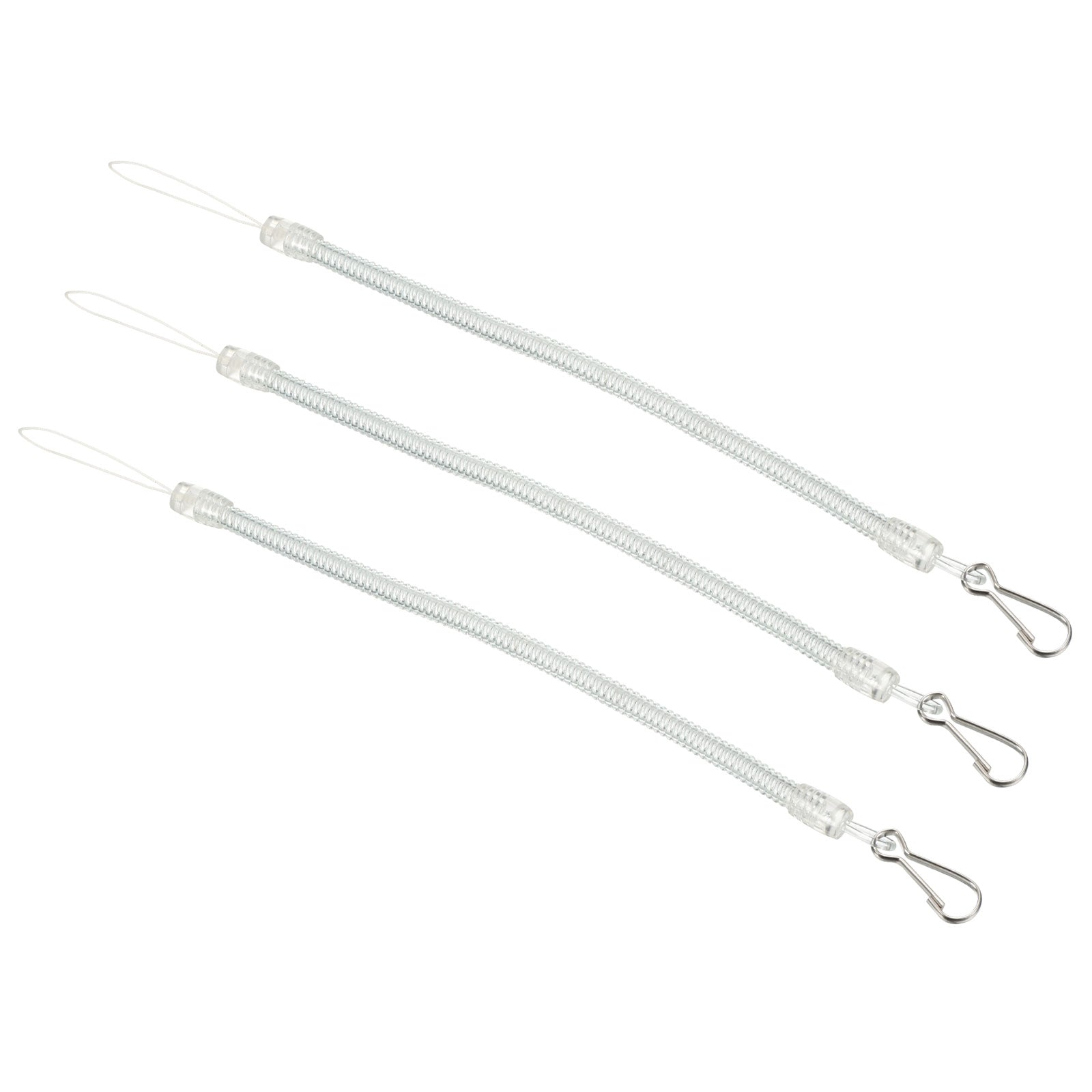 Retractable Spring Coil Strap with Clasp 7.5", 3 Pack Plastic Spiral ...