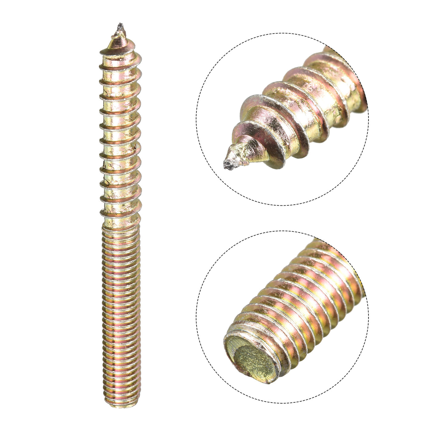 M8x80mm Hanger Bolts, 12pcs Double Ended Thread Dowel Screws | Harfington