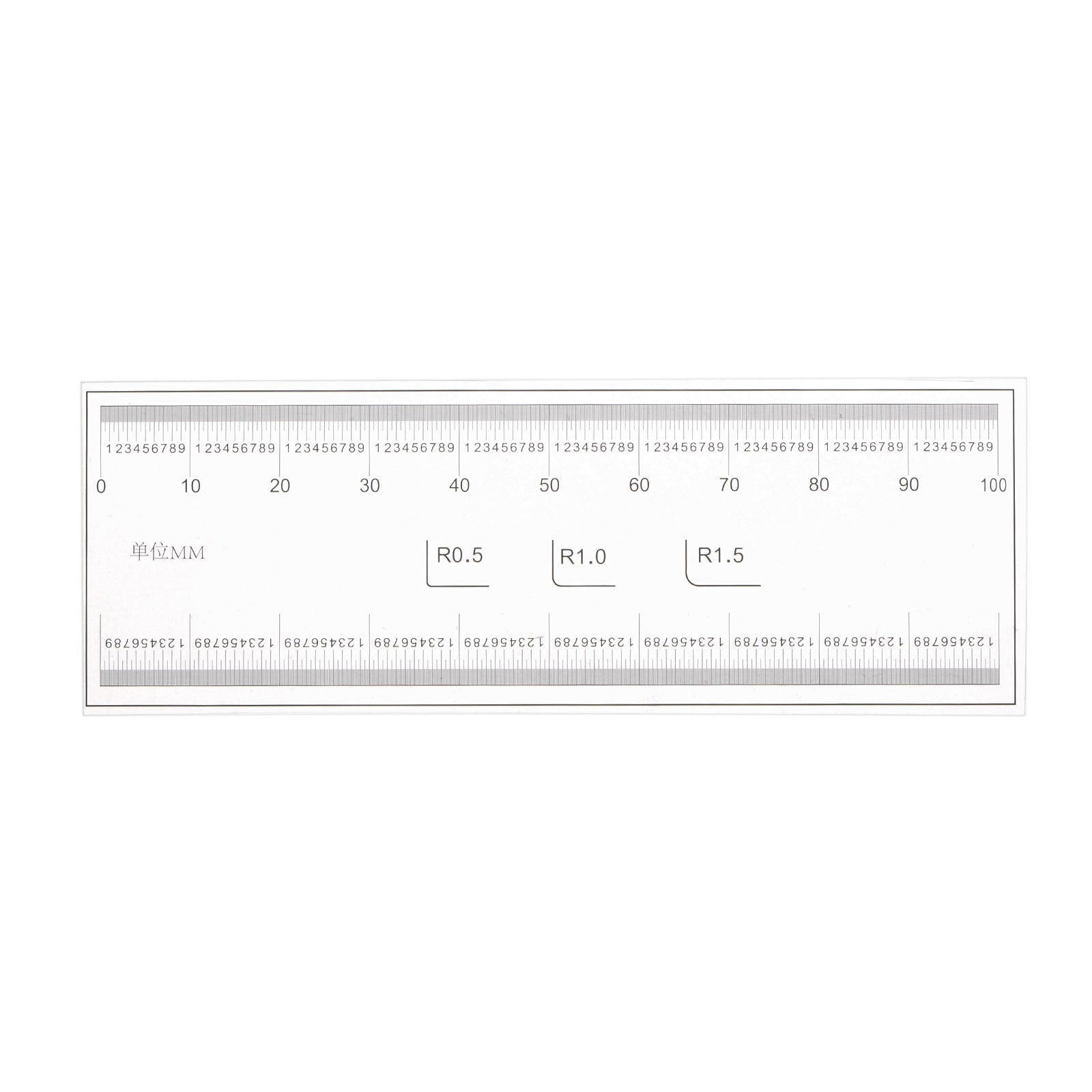 Film Flexible Ruler 10cm 0.1mm Scale with R Angle PET Plastic Folding ...