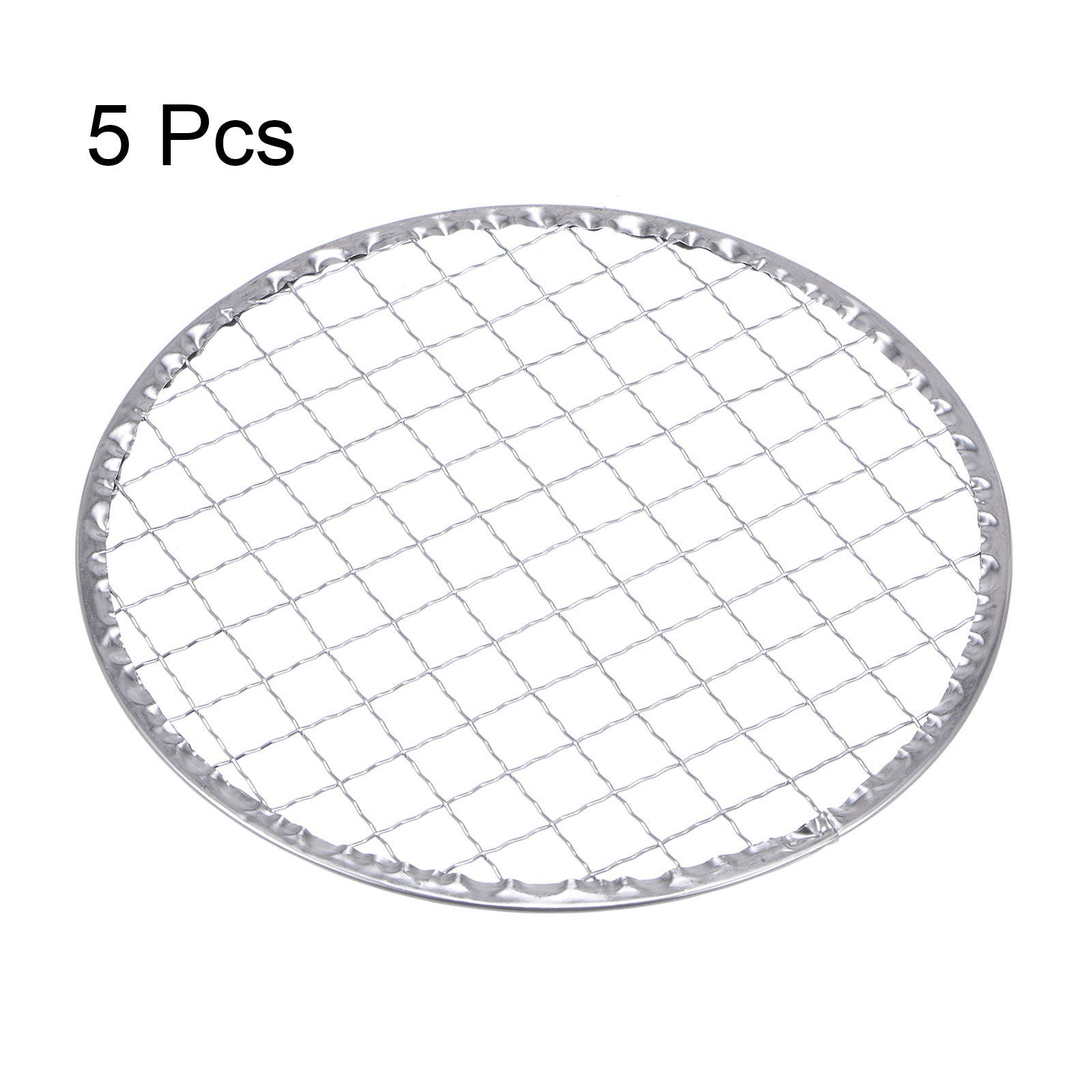 5pcs Round BBQ Grill Net 6.5" Dia Galvanized Iron Barbecue Mesh Mat ...