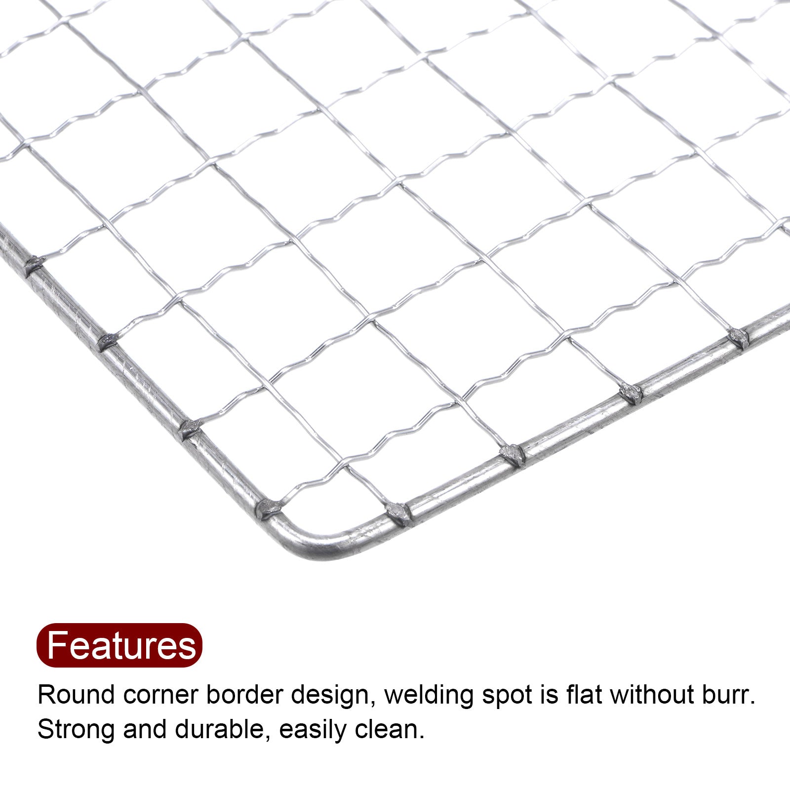 2pcs Square BBQ Grill Net 7.9"x15.7" Galvanized Iron Barbecue Mesh Mat ...
