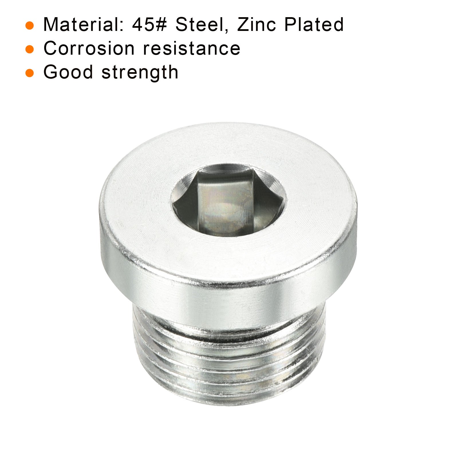 G3/8 Hex Head Pipe Fitting Plug, 3 Pack Male Thread 45# Steel Plug ...