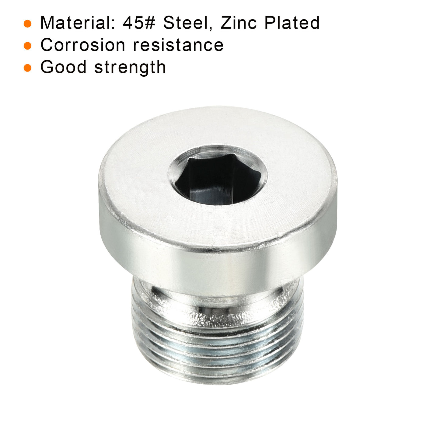 M14*1 Hex Head Pipe Fitting Plug, Male Thread 45# Steel Plug | Harfington