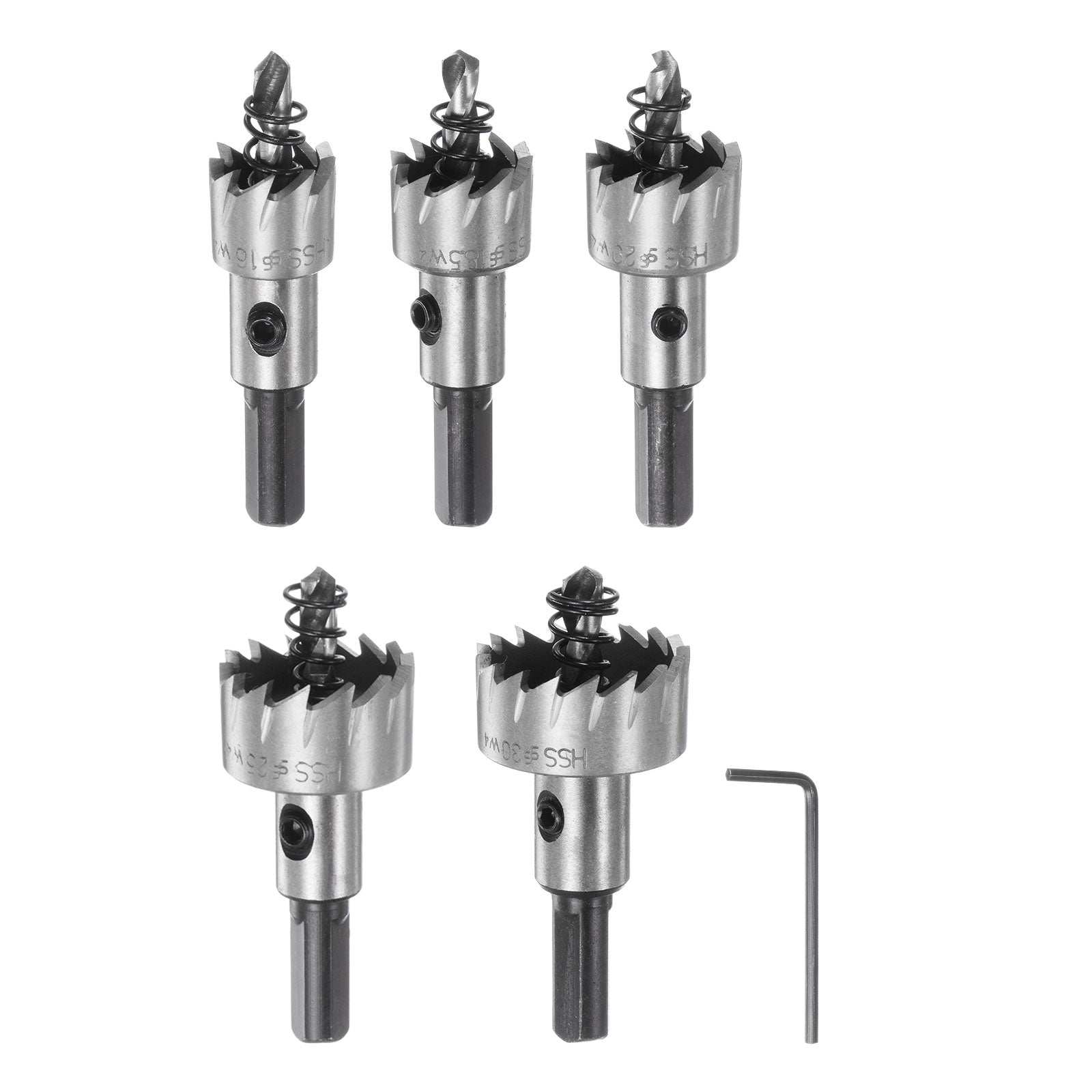 5pcs 16mm 18.5mm 20mm 25mm 30mm High Speed Steel (HSS) Hole Saws ...