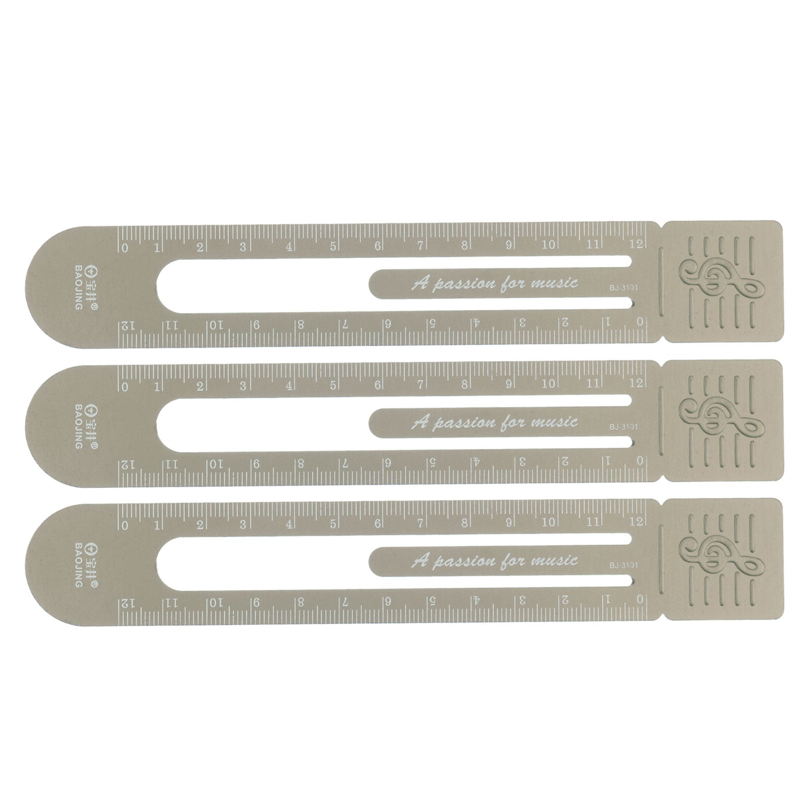 3pcs Straight Ruler 12cm Both Sides Scale Bookmark Measuring Tool ...
