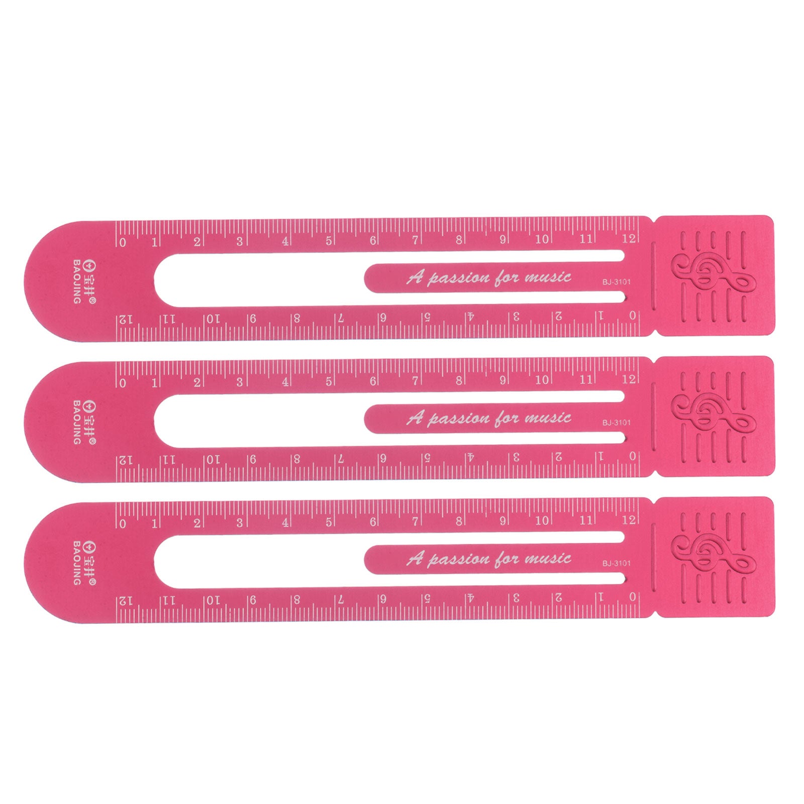 3pcs Straight Ruler 12cm Both Sides Scale Bookmark Measuring Tool ...