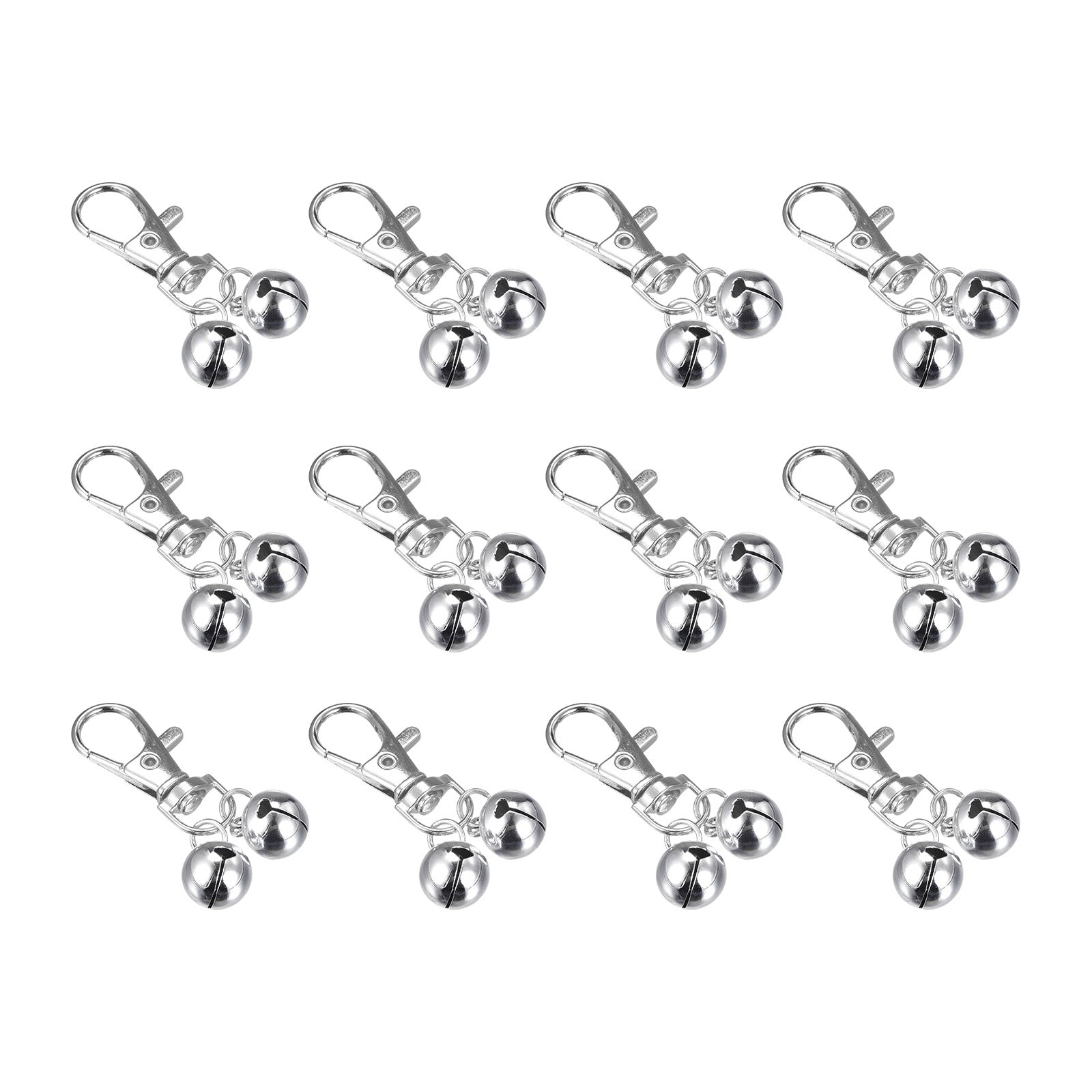 Uxcell 12Pcs Pet Bells, 1.2cm/0.47" Dia Zinc Alloy Jingle Bell for DIY ...