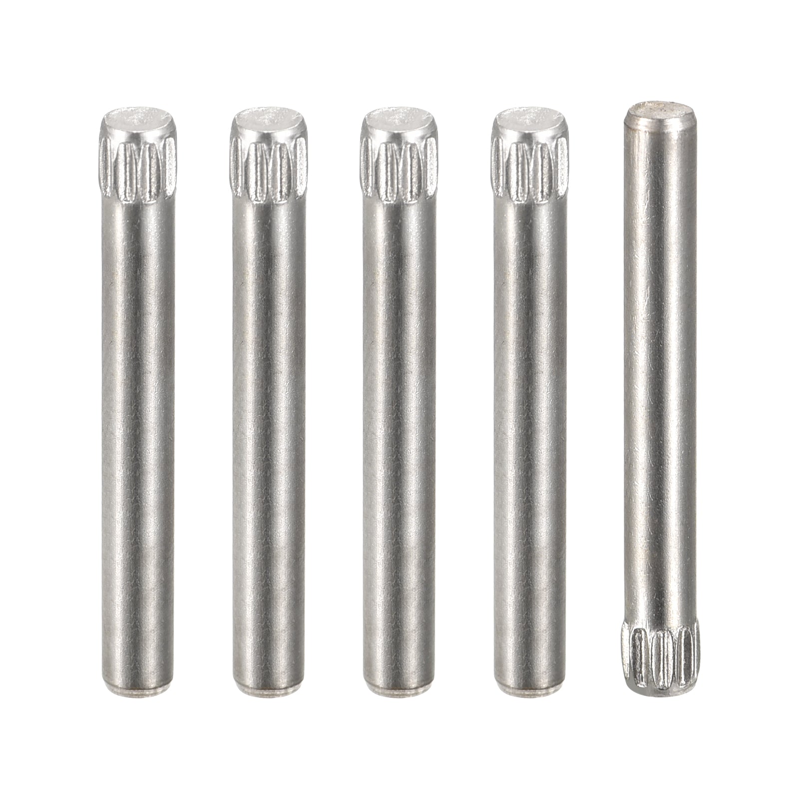 Uxcell 3x25mm 304 Stainless Steel Dowel Pins, 5Pcs Knurled Head Flat ...