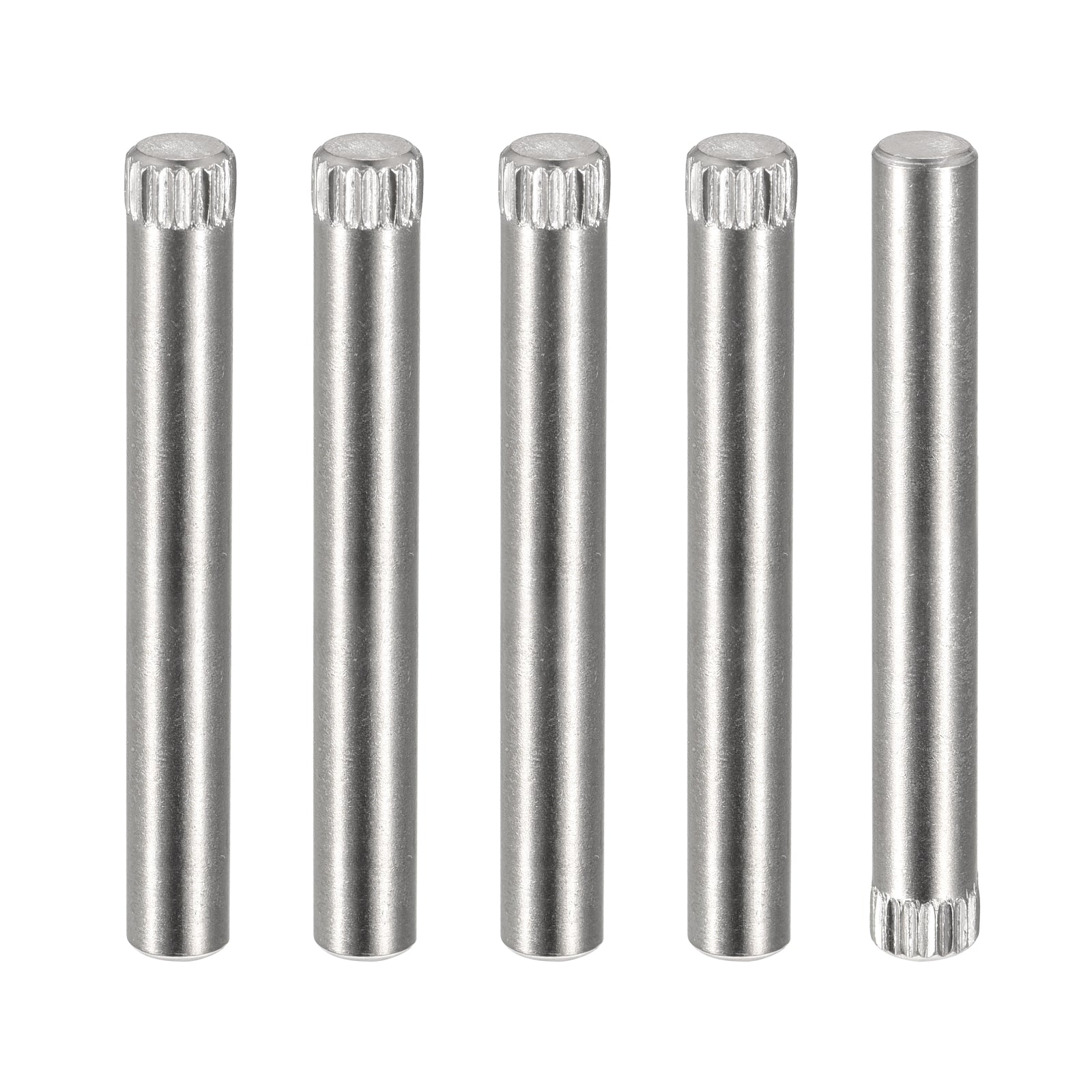 Uxcell 5x40mm 304 Stainless Steel Dowel Pins, 5Pcs Knurled Head Flat ...