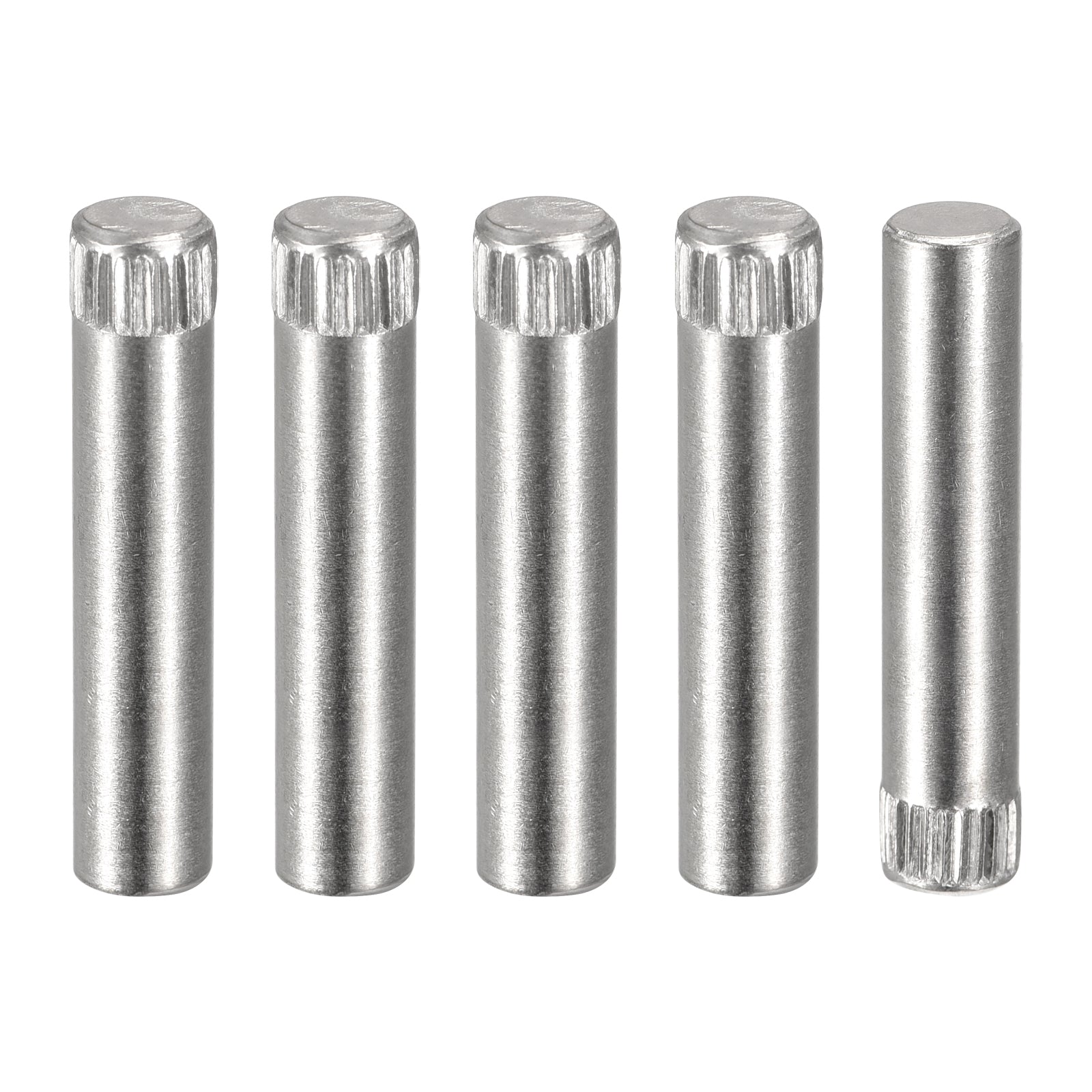 Uxcell 6x30mm 304 Stainless Steel Dowel Pins, 5Pcs Knurled Head Flat ...