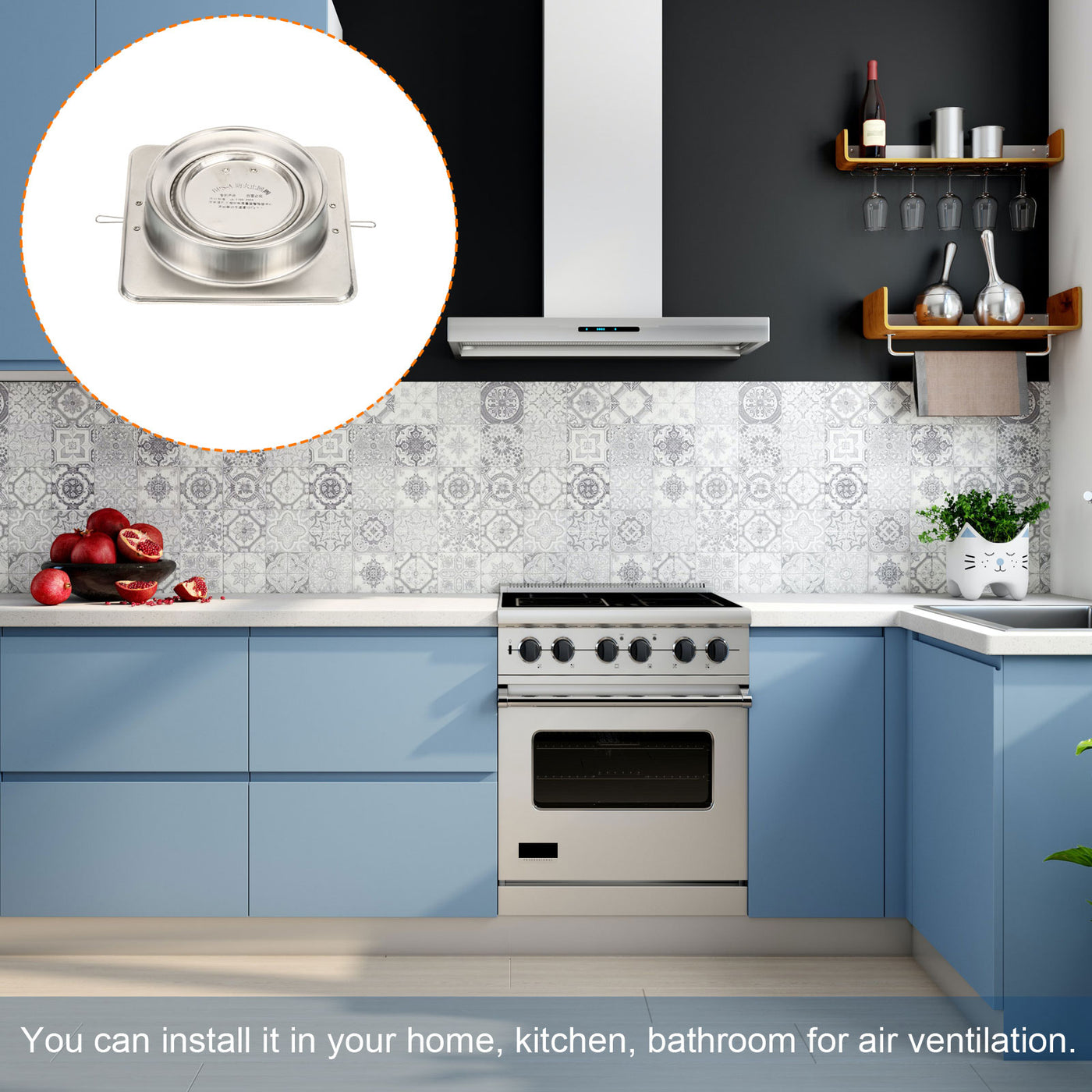 6" Backdraft Damper, 1 Set Stainless Steel Airflow Ducting Insert ...