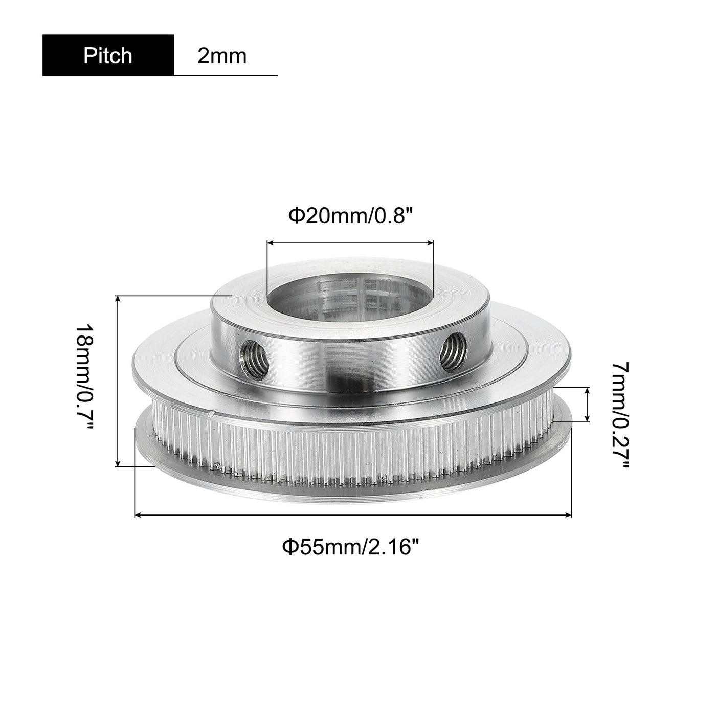 80 Teeth 20mm Bore Timing Pulley, Synchronous Wheel with M5 Screw ...
