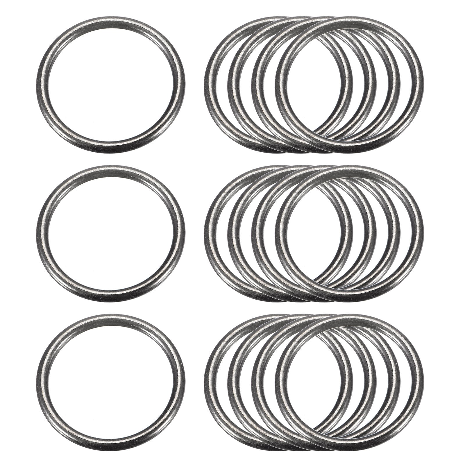 Uxcell Metal O Rings, 15pcs 30mm(1.18") ID 3mm Thick Welded O-Ringe ...