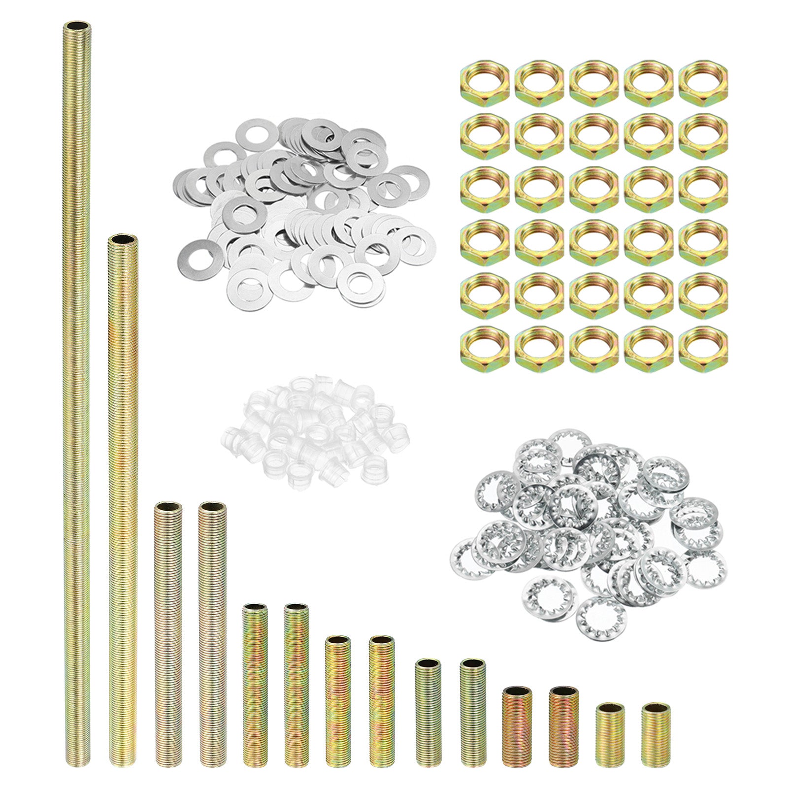 1/8IP Thread 8 Size Lamp Pipe Kit with Lock Nuts Washers, Fasteners ...