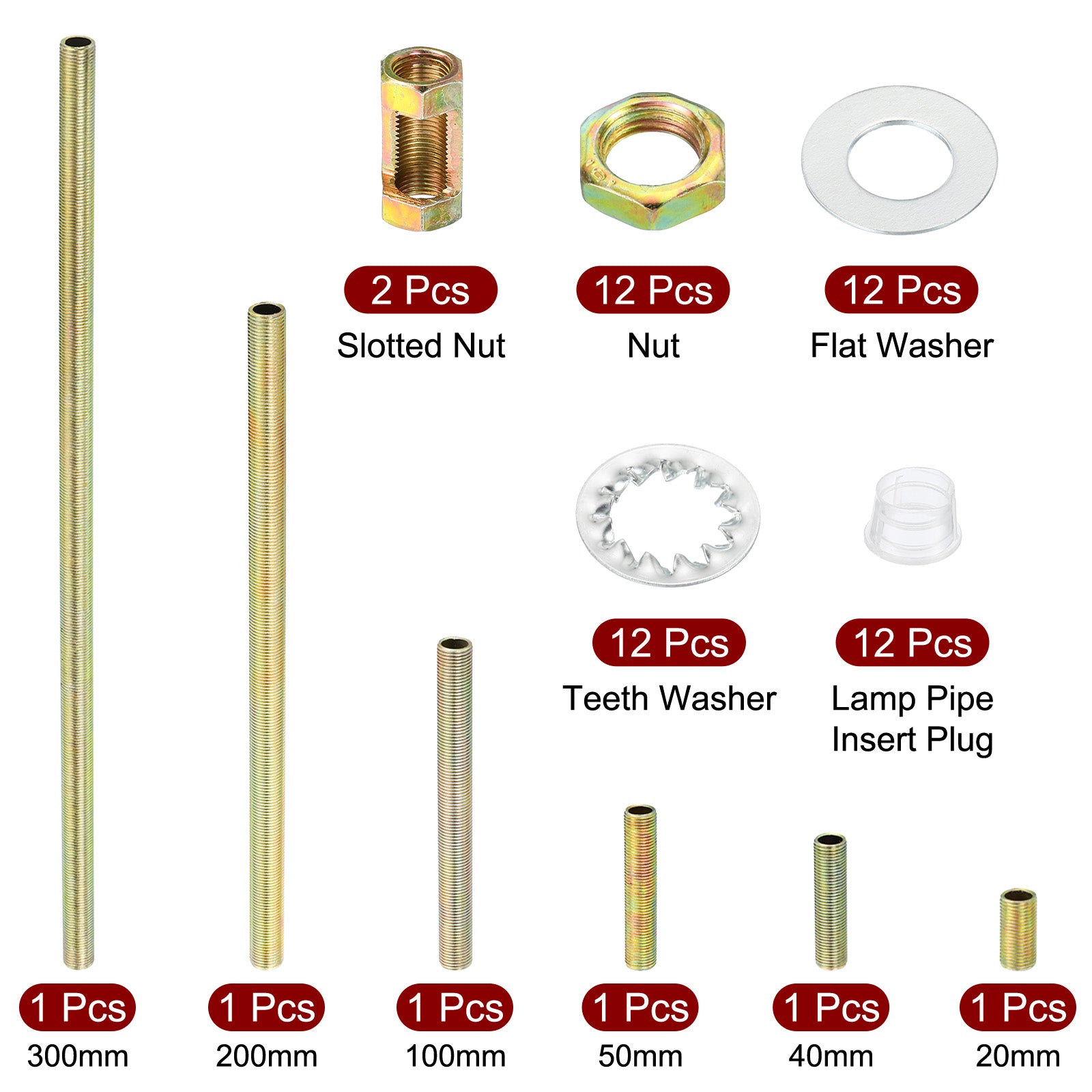1/8IP Thread Lamp Repair Hardware Assortment Pack, 1 Set with All ...