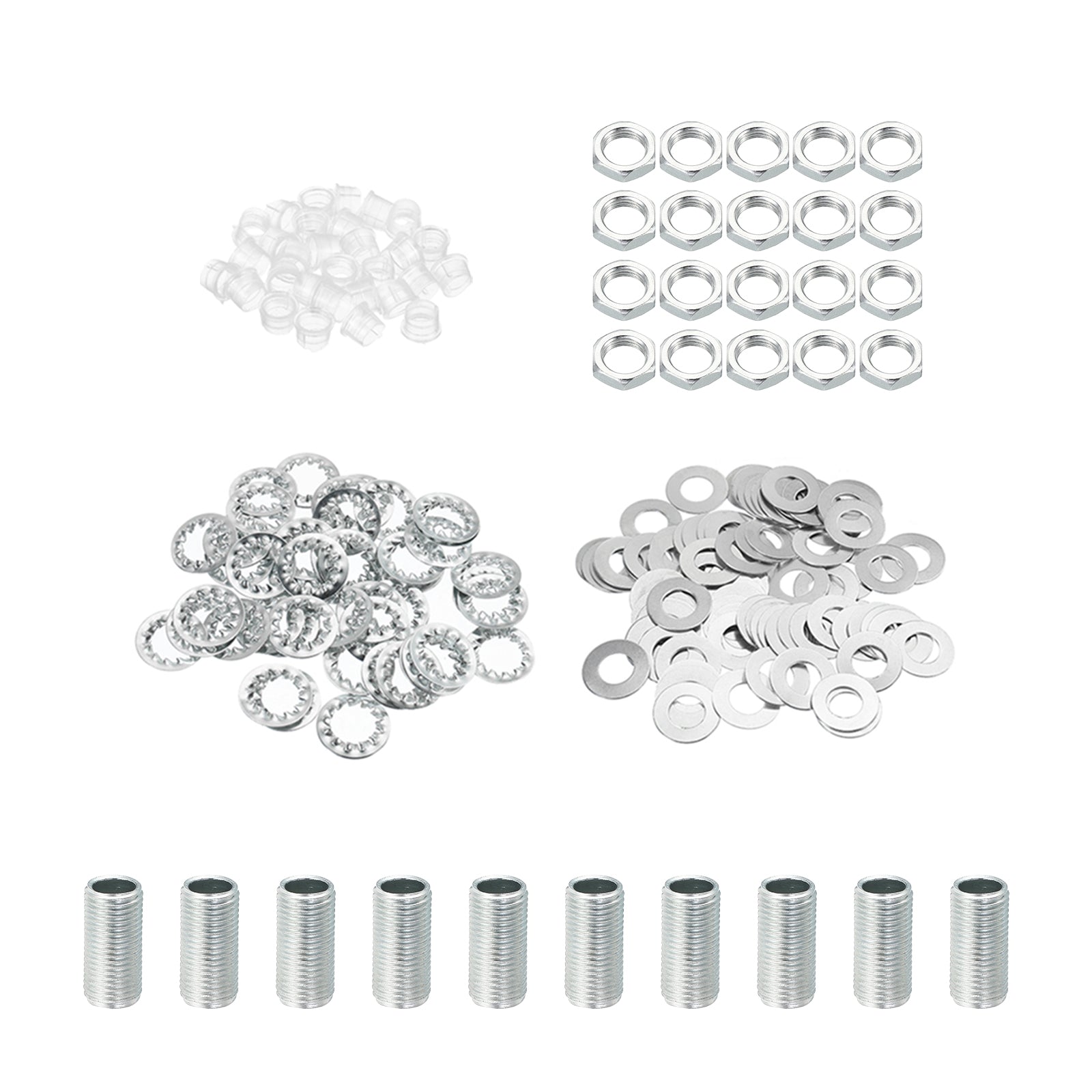 M10 Thread 0.79" Lamp Pipe Kit with Lock Nuts Washers, Fasteners ...