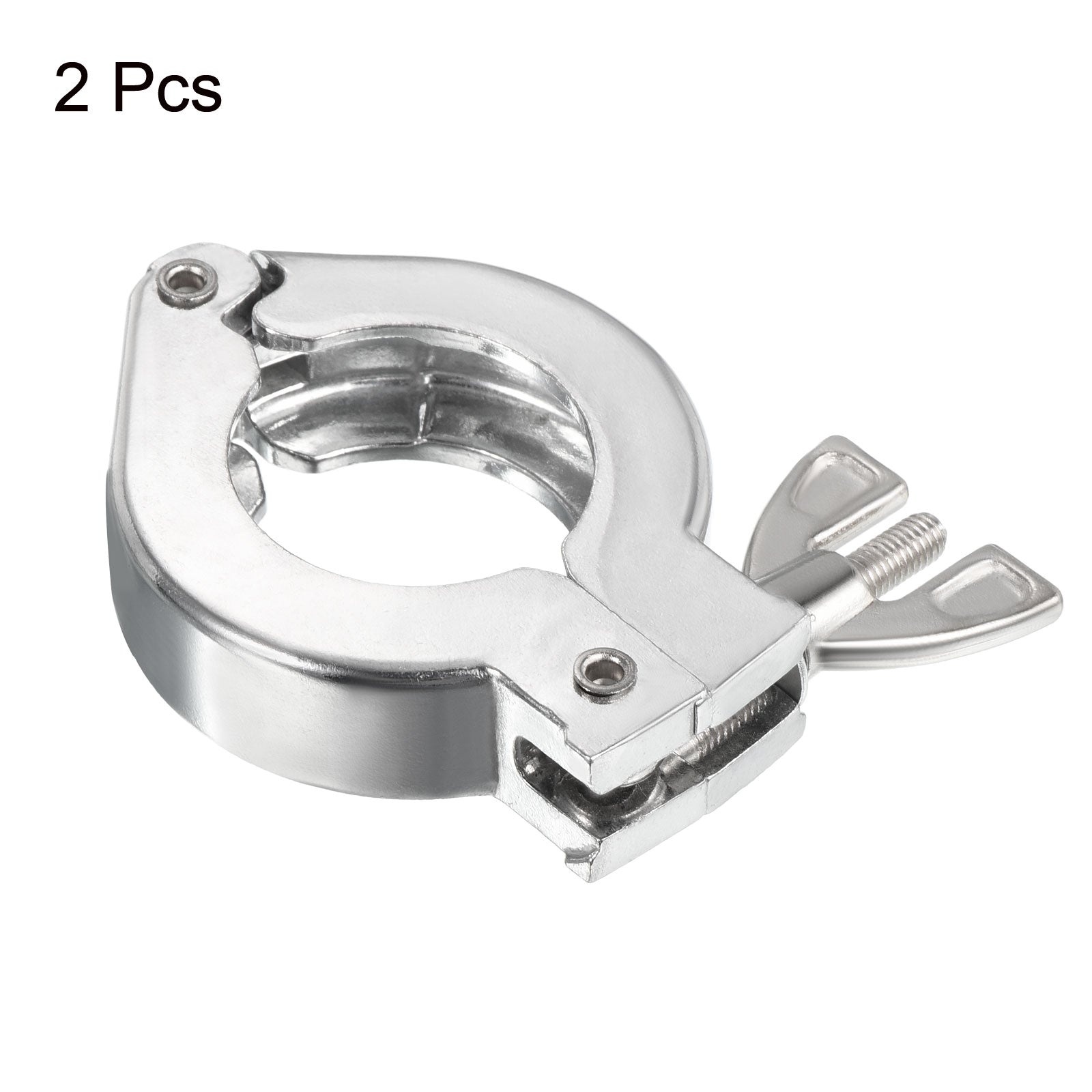 KF-25 Vacuum Clamp, 2 Pack Hose Clamp with Wing Nut for Ferrule, Silver ...