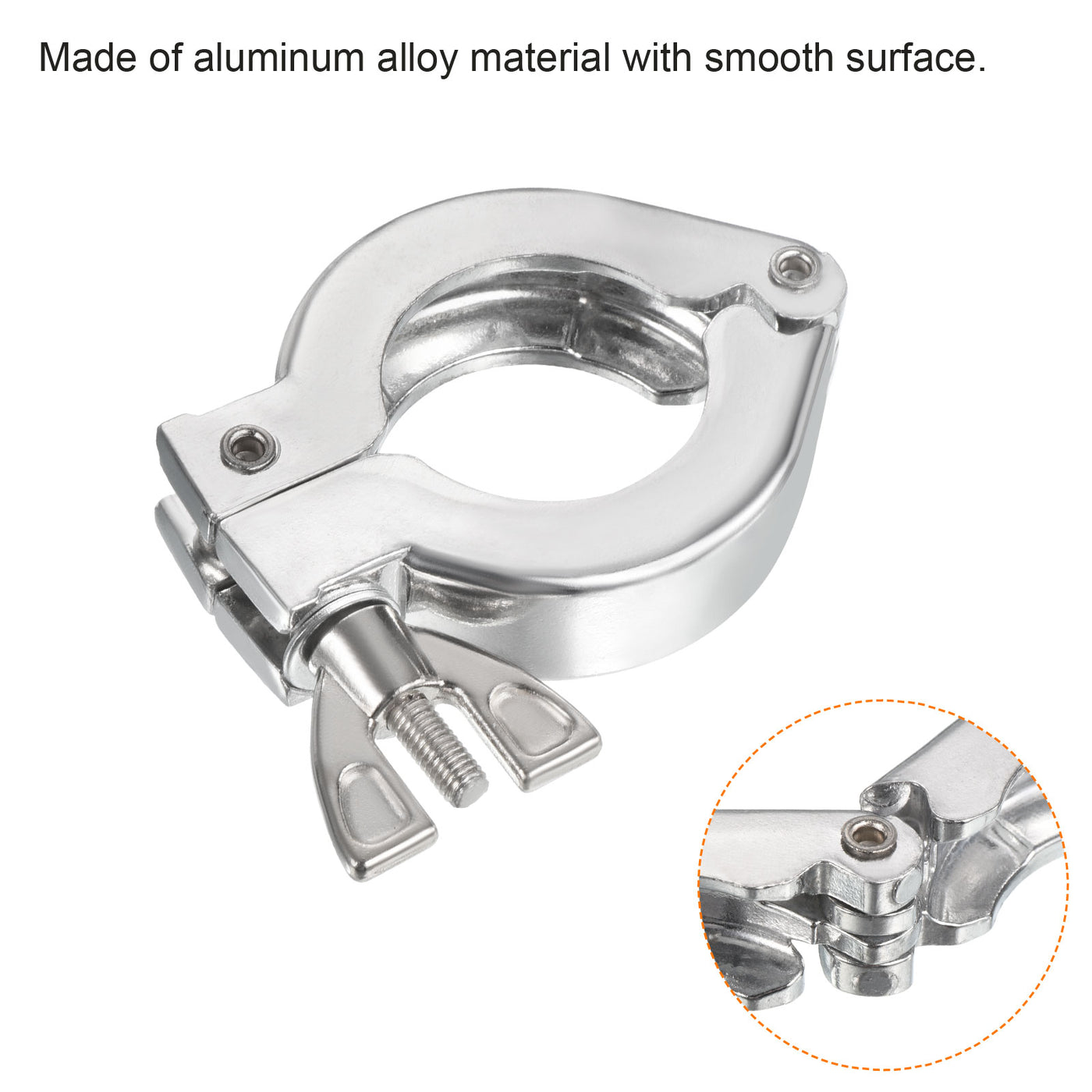 KF-25 Vacuum Clamp, 2 Pack Hose Clamp with Wing Nut for Ferrule, Silver ...