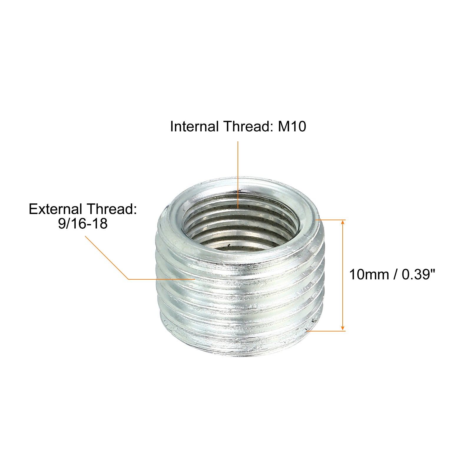 9/16-18 to M10 Thread Adapters Sleeve Reducing Nut, 5 Pack 10mm Screw ...