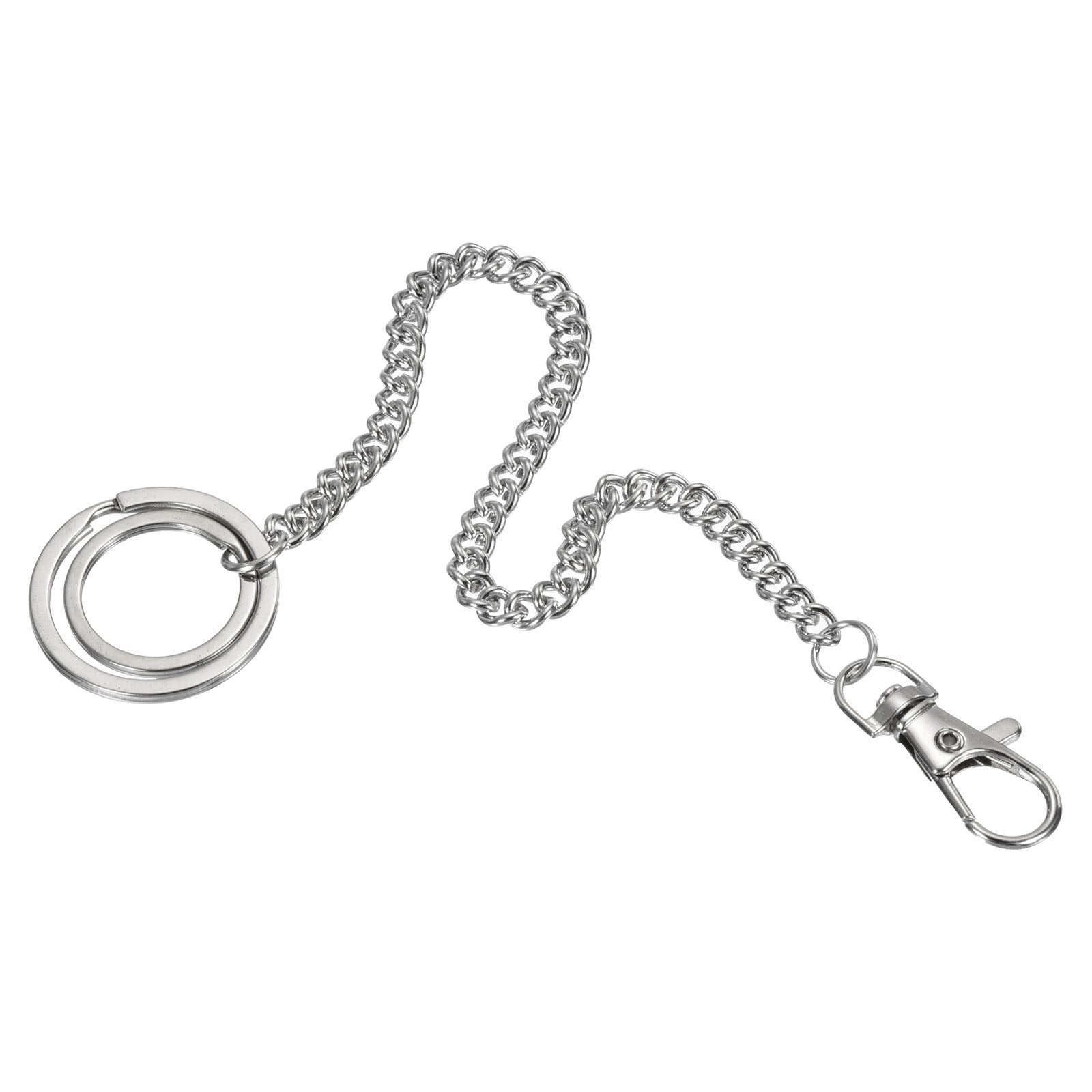 Wallet Chain Keychain with Keyrings Lobster Clasp 8", Nickel Plated ...