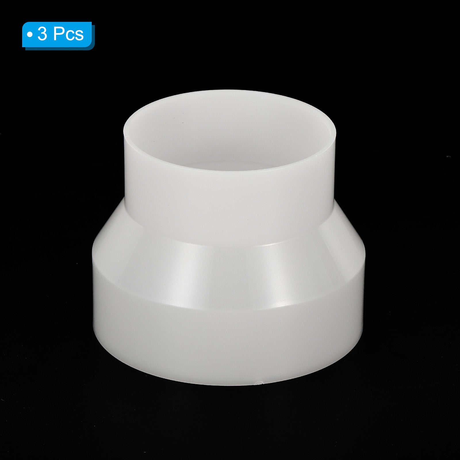 3Pcs 4" to 3" Duct Reducer Ducting Airflow Tube Increaser Adapter Pipe ...