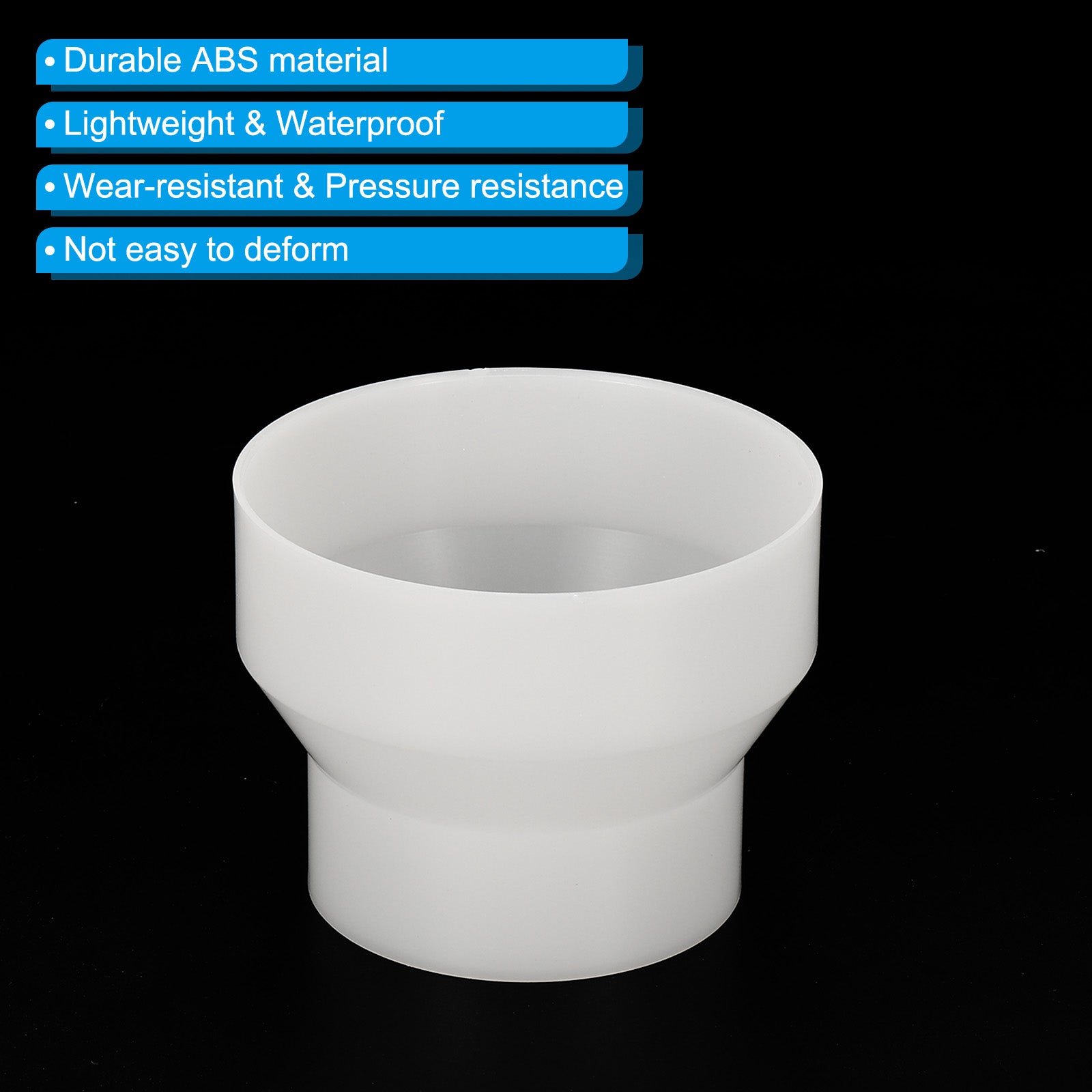 3Pcs 4" to 3" Duct Reducer Ducting Airflow Tube Increaser Adapter Pipe ...