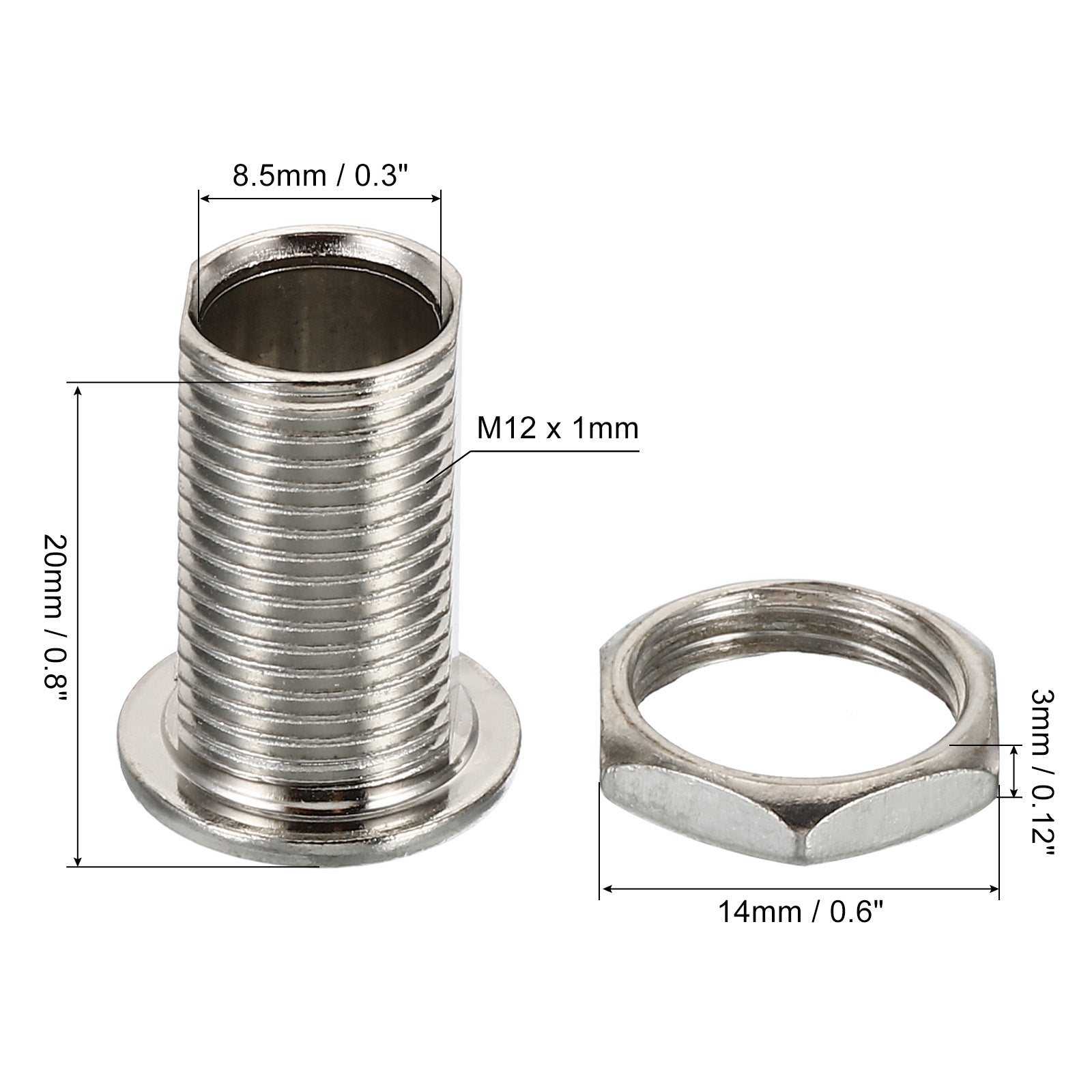 M12x20mm Round Head Hollow Screw Bolts, 2 in 1 / 30Pieces Through Hole ...