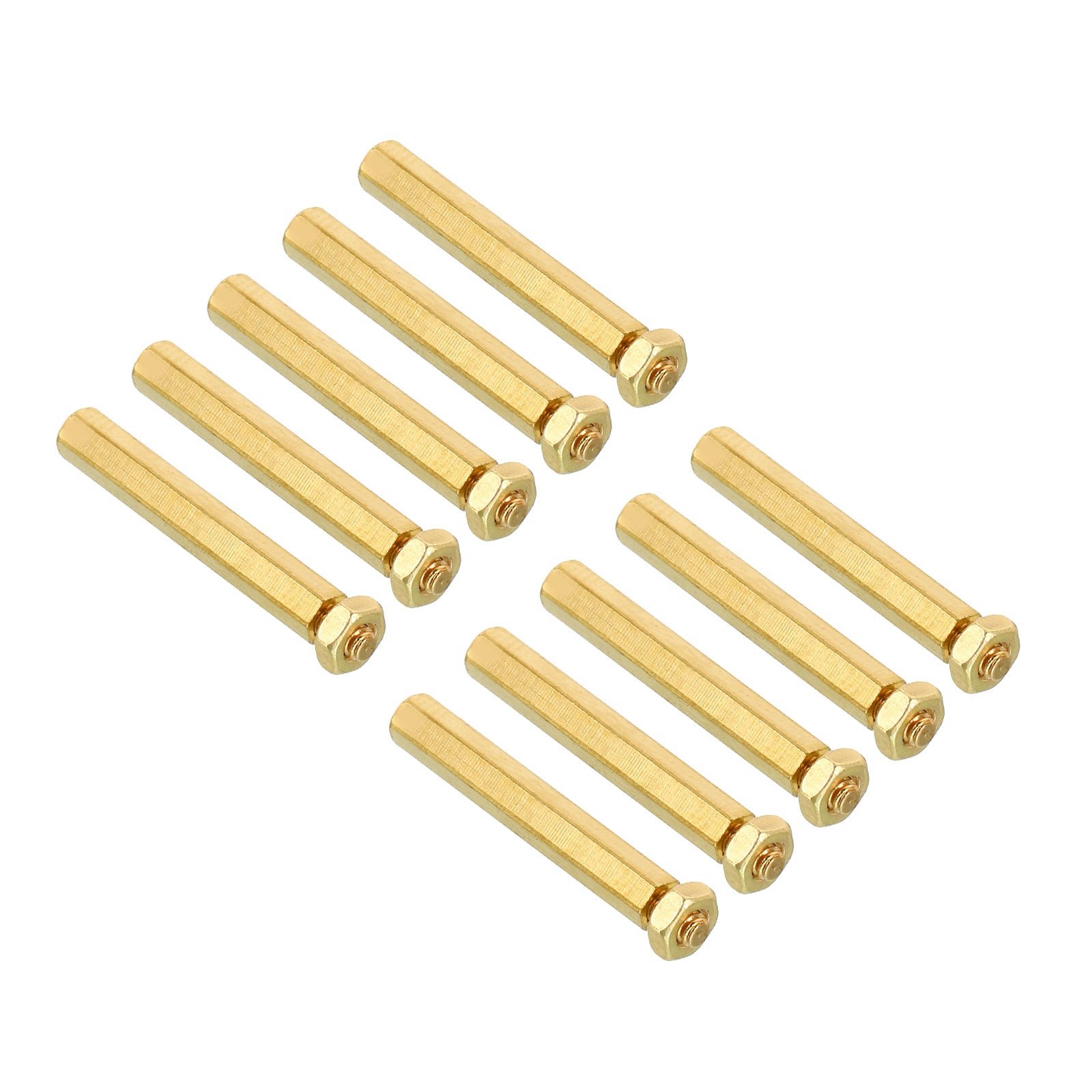 20mm+3mm M2 Standoff Screws 40 Pack Brass Hex PCB Standoffs Nuts Gold ...