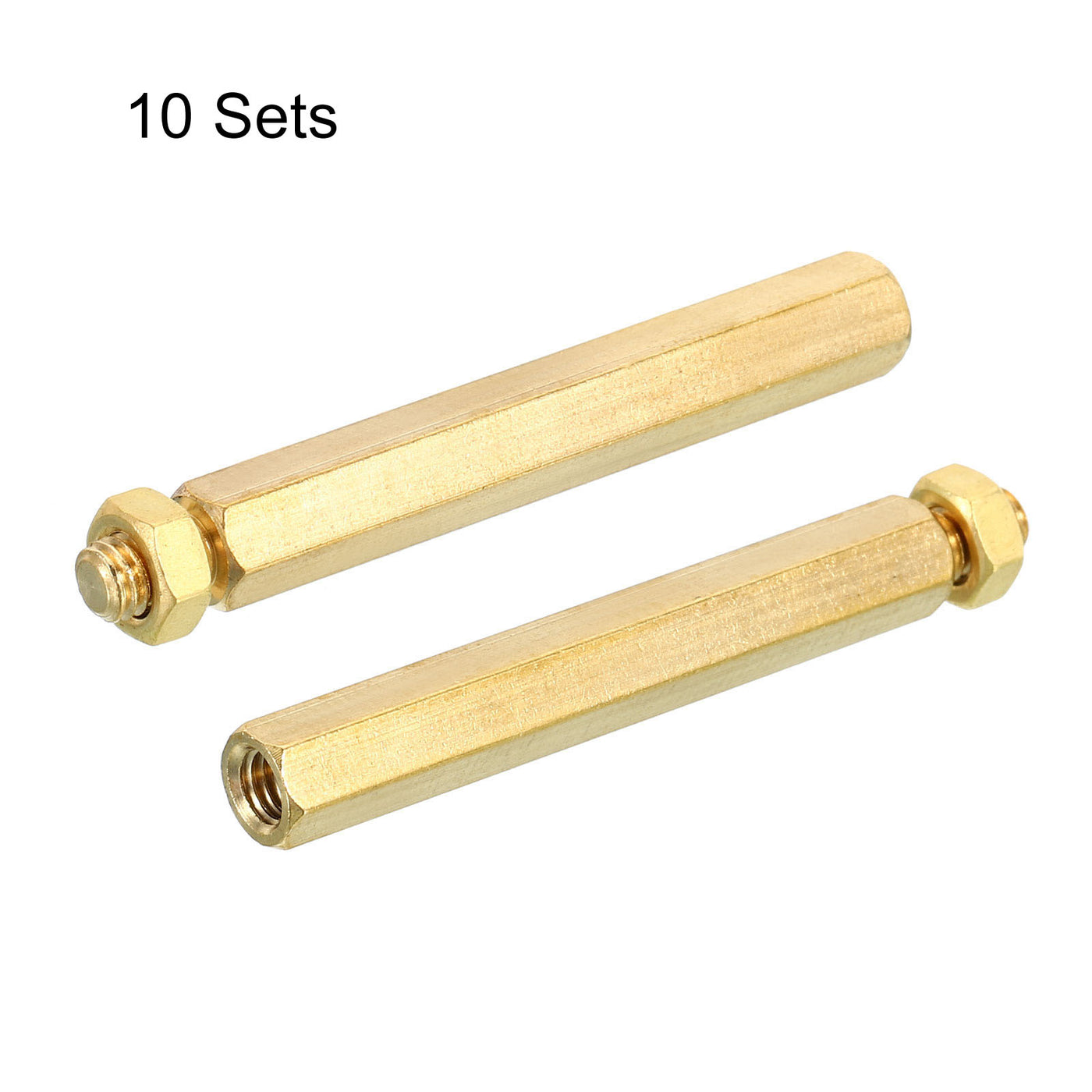 50mm+6mm M5 Standoff Screws 20 Pack Brass Hex PCB Standoffs Nuts Gold ...