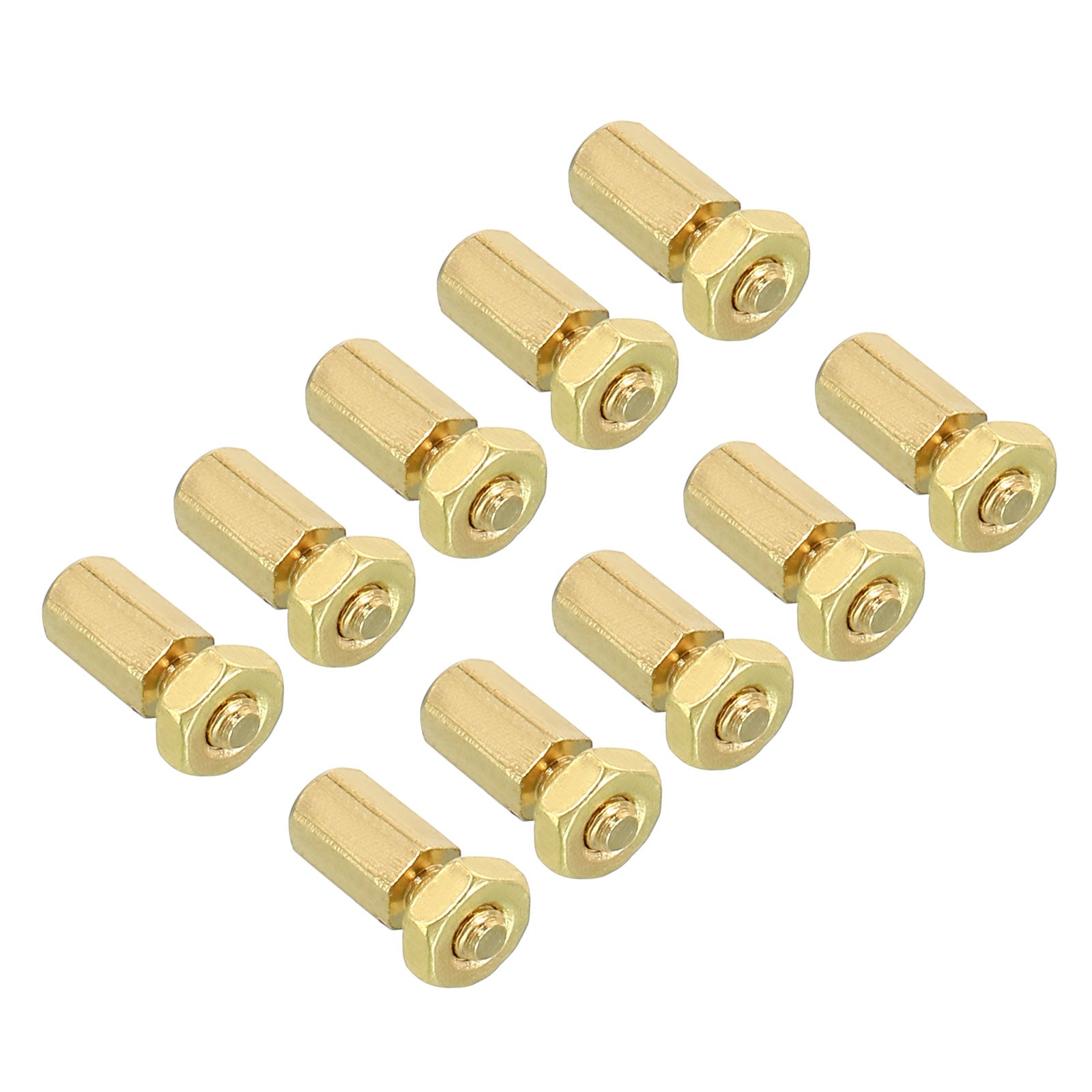 5mm+3mm M2 Standoff Screws 100 Pack Brass Hex PCB Standoffs Nuts Gold ...
