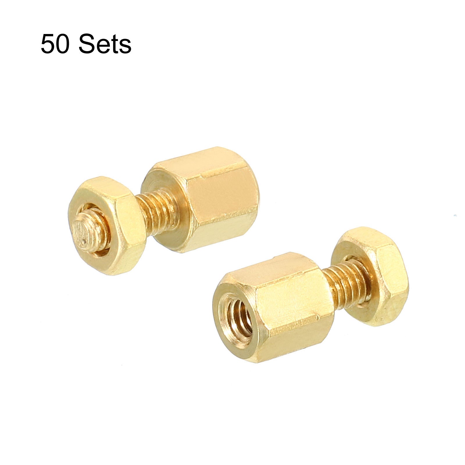 5mm+6mm M2.5 Standoff Screws 100 Pack Brass Hex PCB Standoffs Nuts Gold ...