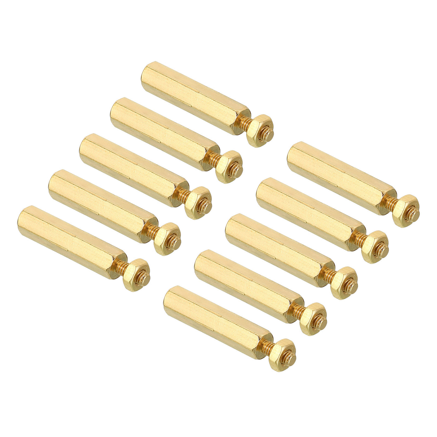 20mm+6mm M2.5 Standoff Screws 80 Pack Brass Hex PCB Standoffs Nuts Gold ...