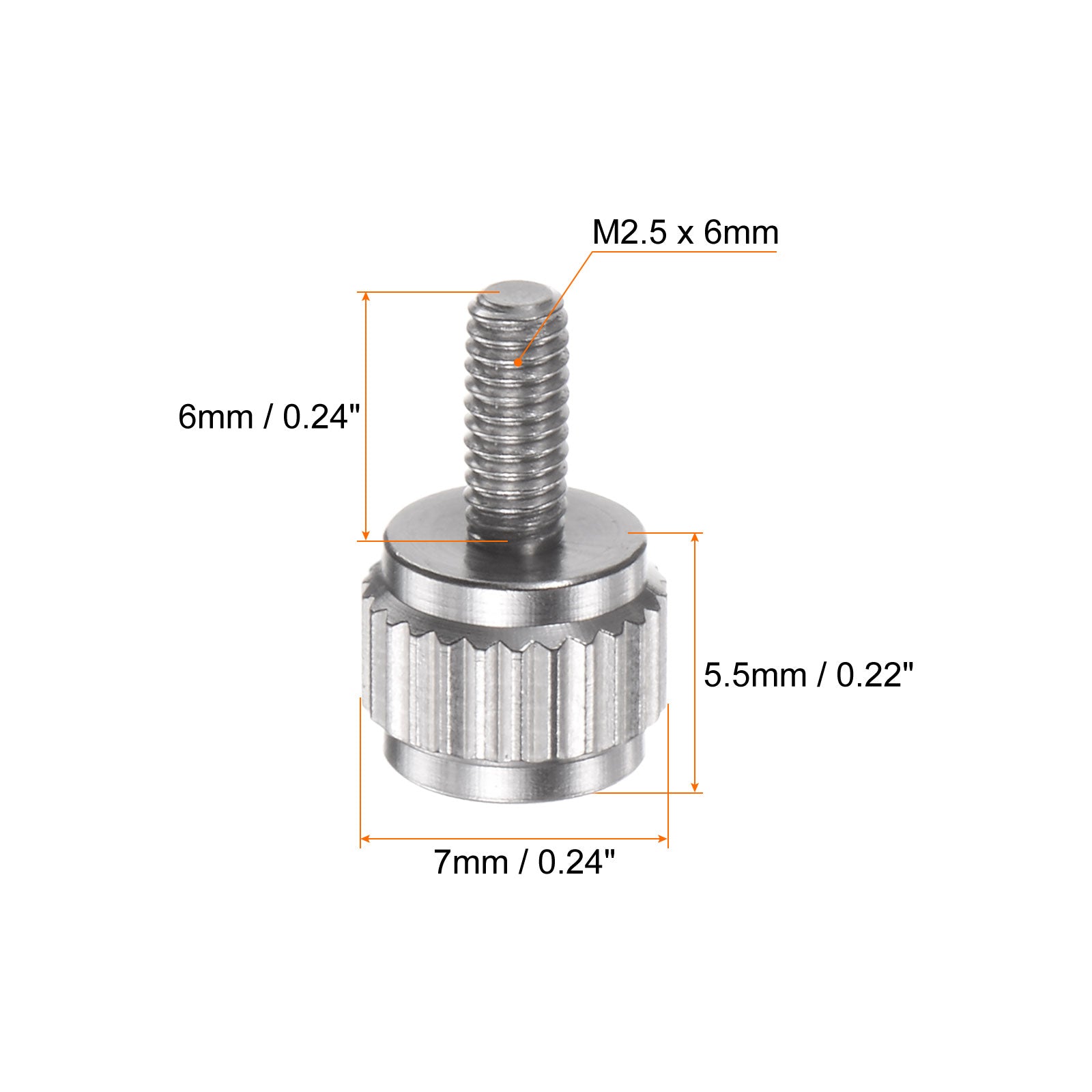 4pcs Flat Head Knurled Thumb M2.5x6mm Vernier Caliper Locking Screws ...