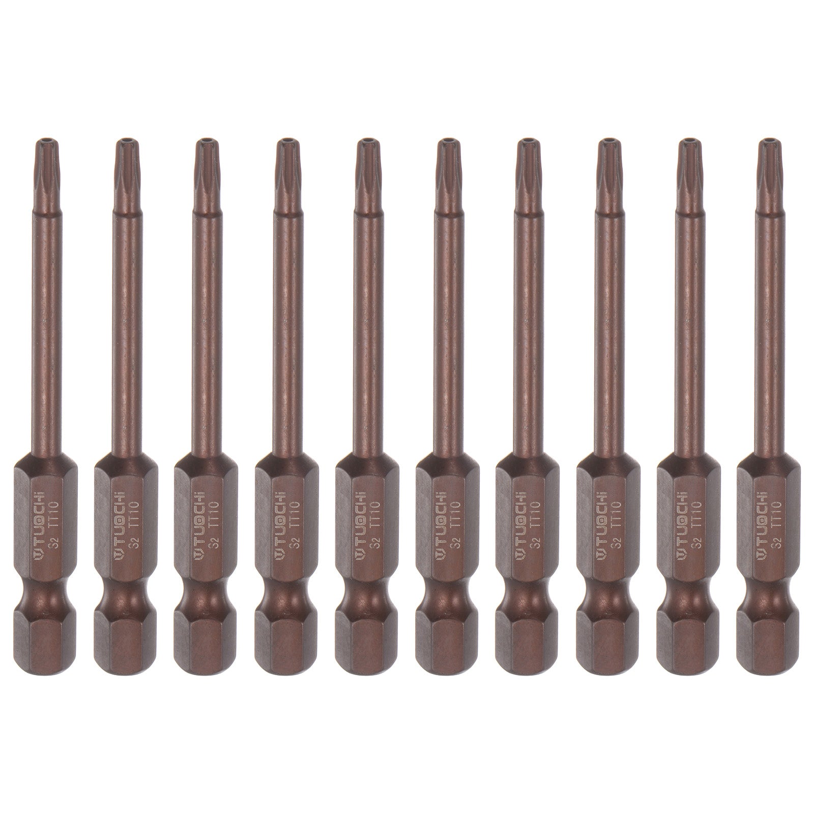10pcs T10 Magnetic Security Torx Screwdriver Bit 1/4" Hex Shank 3 ...