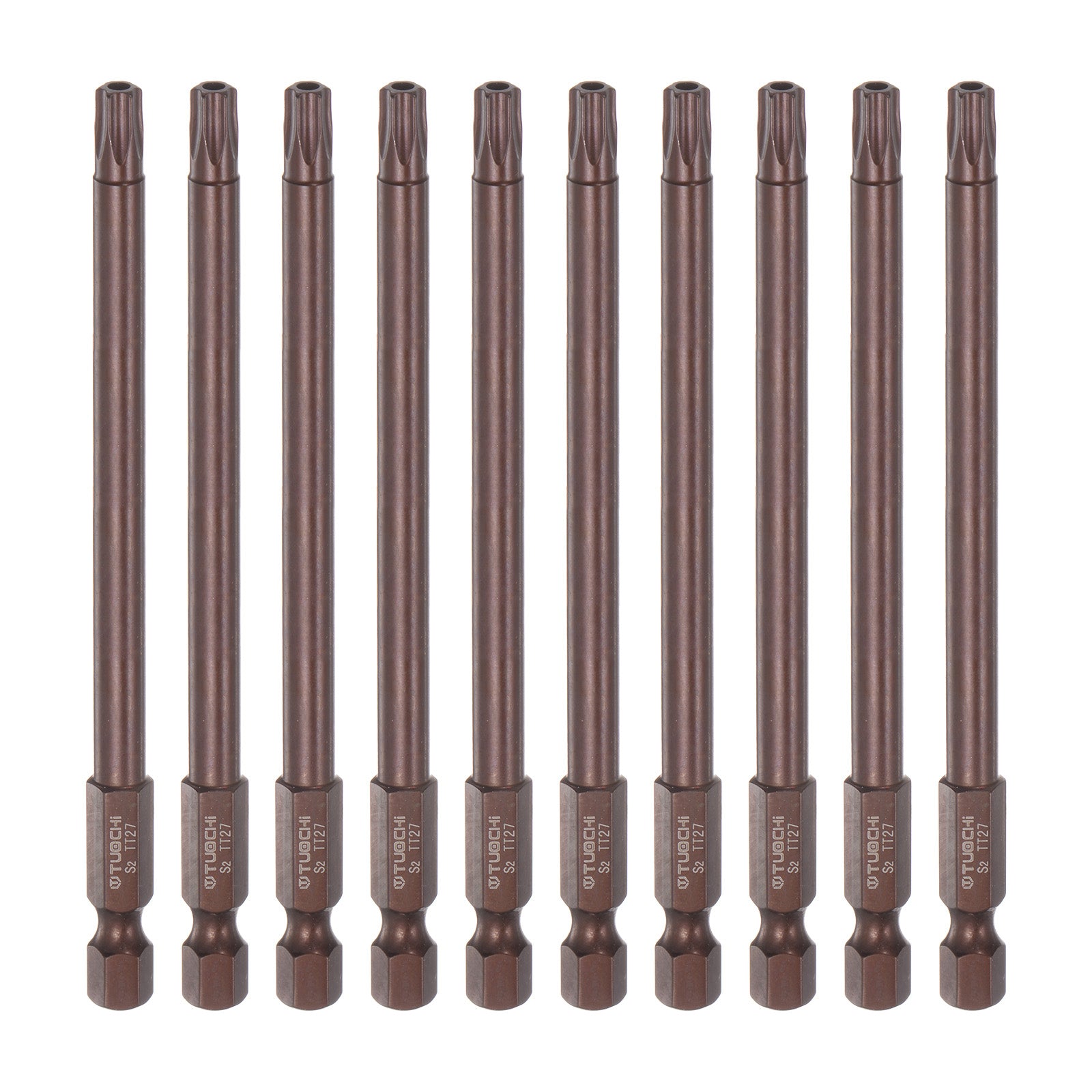 10pcs T27 Magnetic Security Torx Screwdriver Bit 1/4" Hex Shank 4 ...
