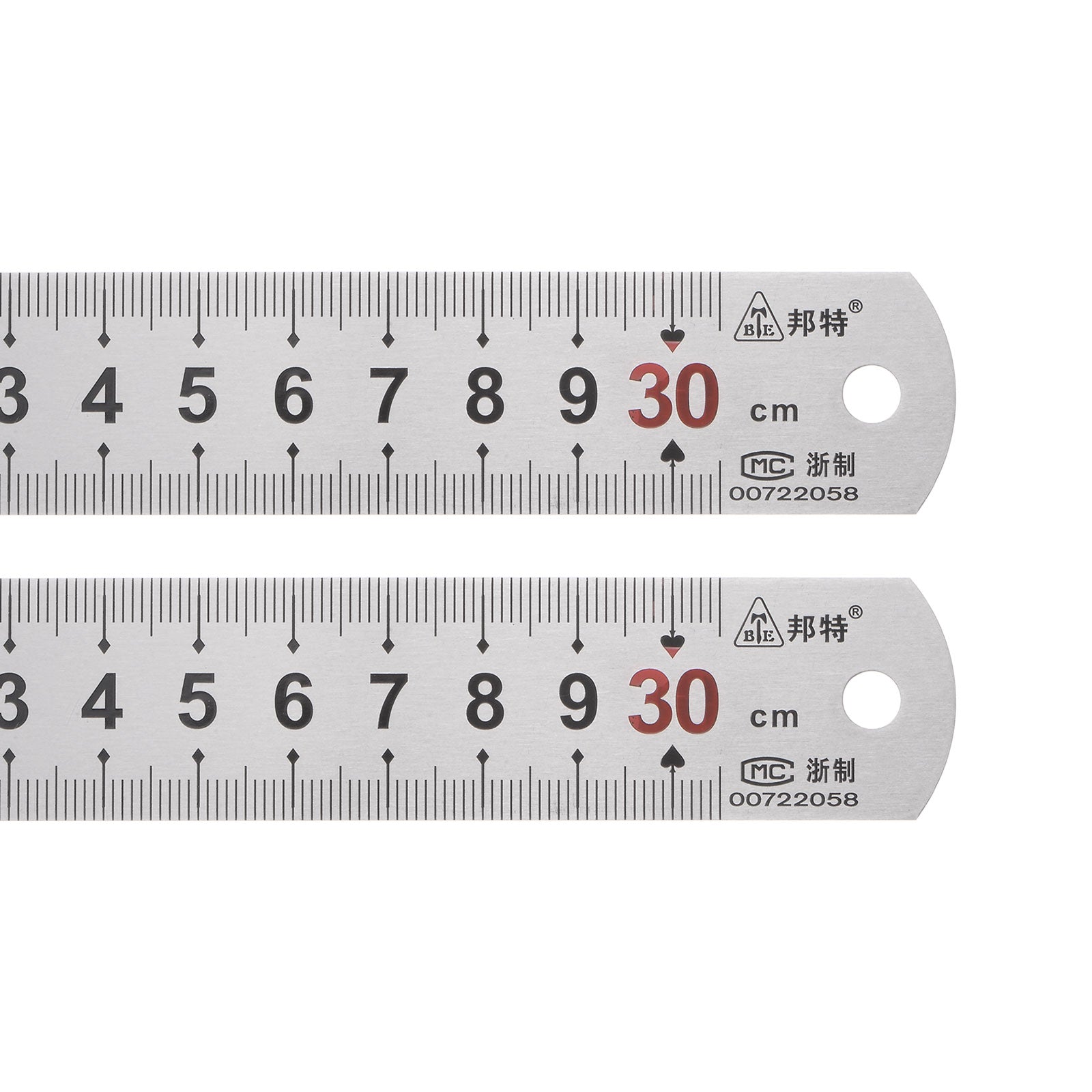 2pcs Stainless Steel Ruler, 12" Metal Rulers 1" Wide Inch Metric ...