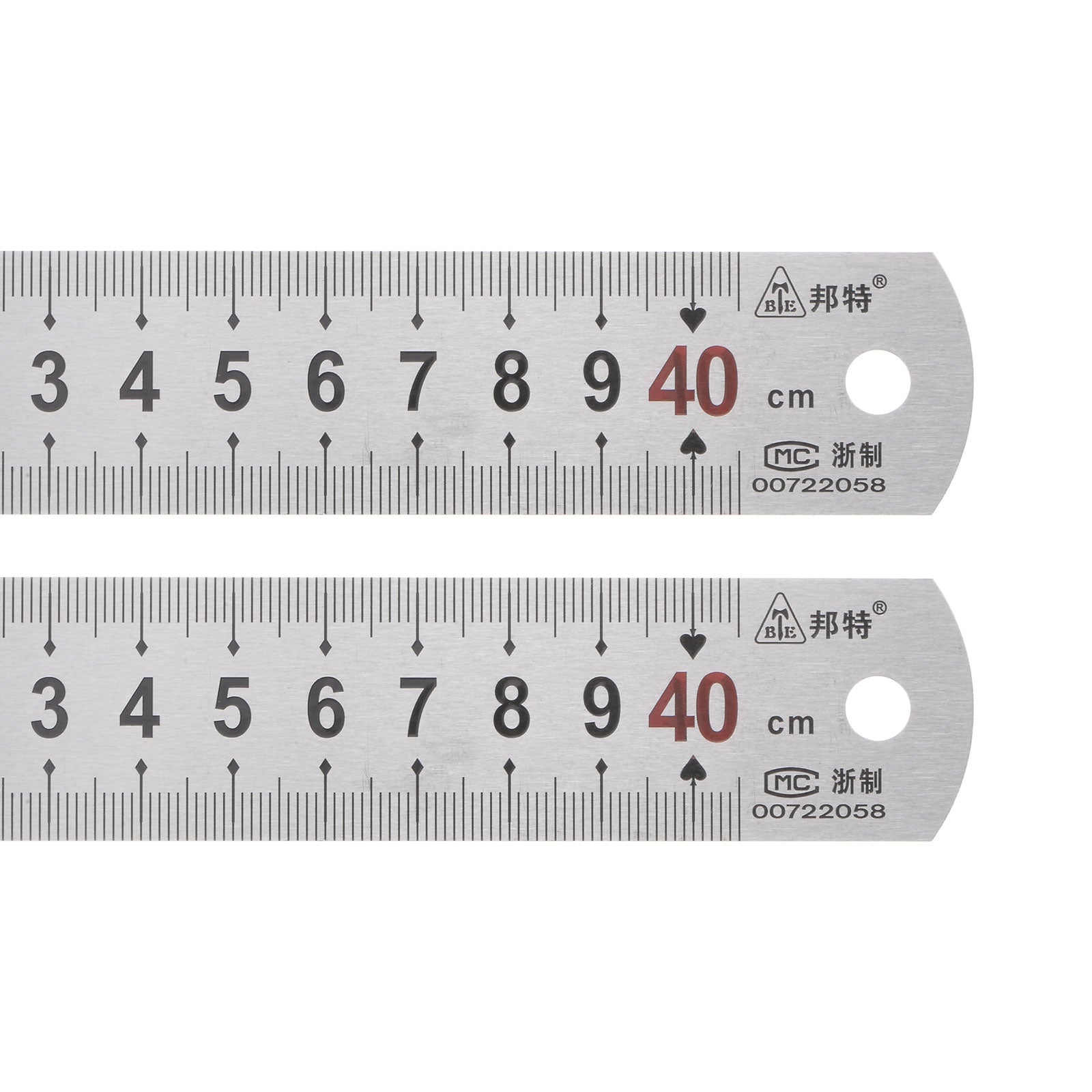 2pcs Stainless Steel Ruler, 16" Metal Rulers 1.14" Wide Inch Metric ...