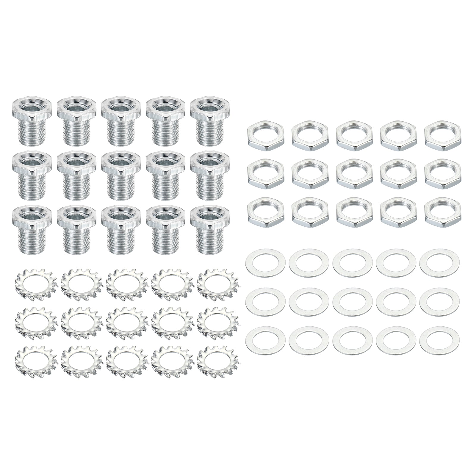 M10 Thread 15mm Tall Hex Hollow Screw Bolts, 4 in 1 / 60Pieces Through ...