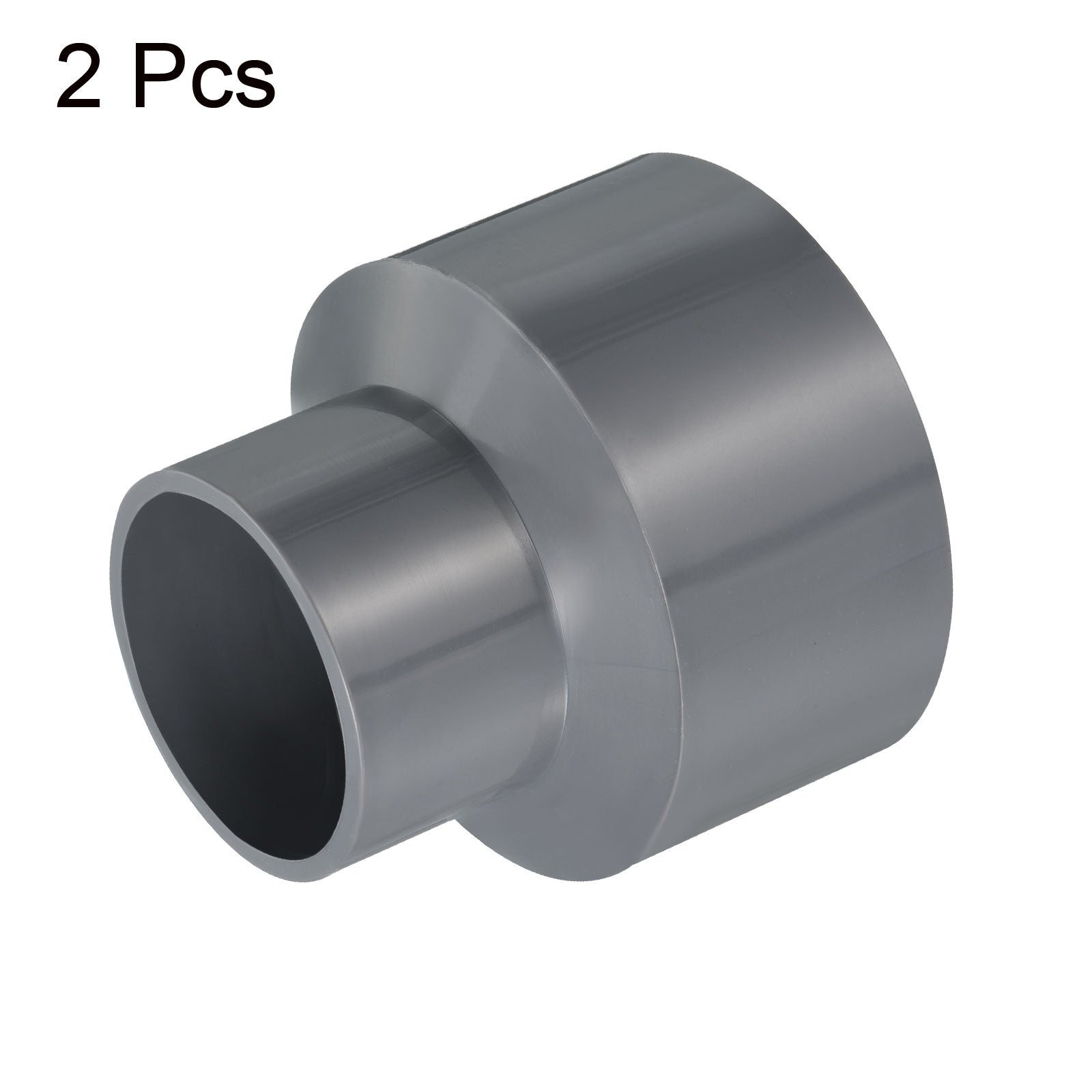 PVC Reducer Pipe Fitting 63x40mm, 2 Pack Straight Coupling Adapter ...