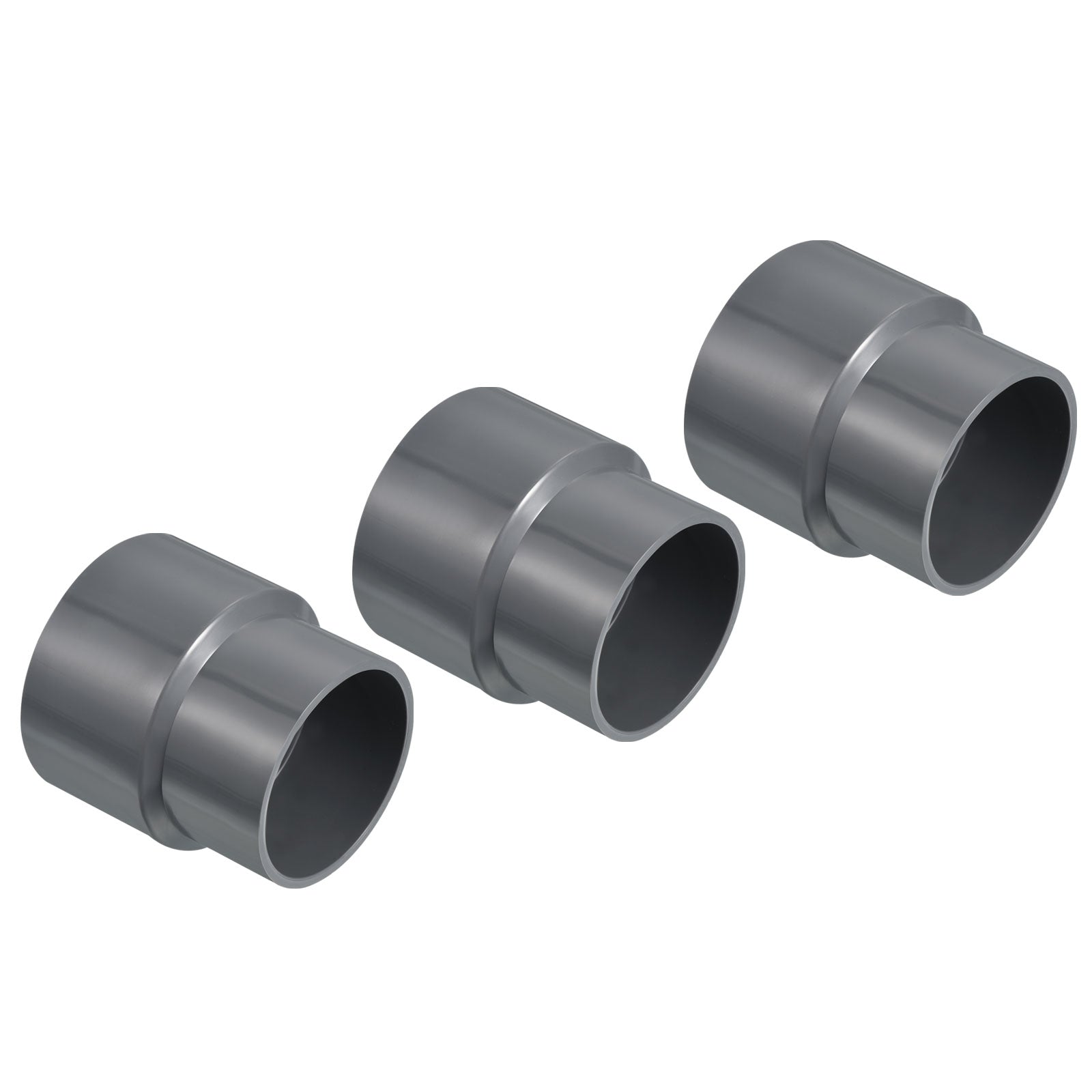 PVC Reducer Pipe Fitting 75x63mm, 3 Pack Straight Coupling Adapter ...