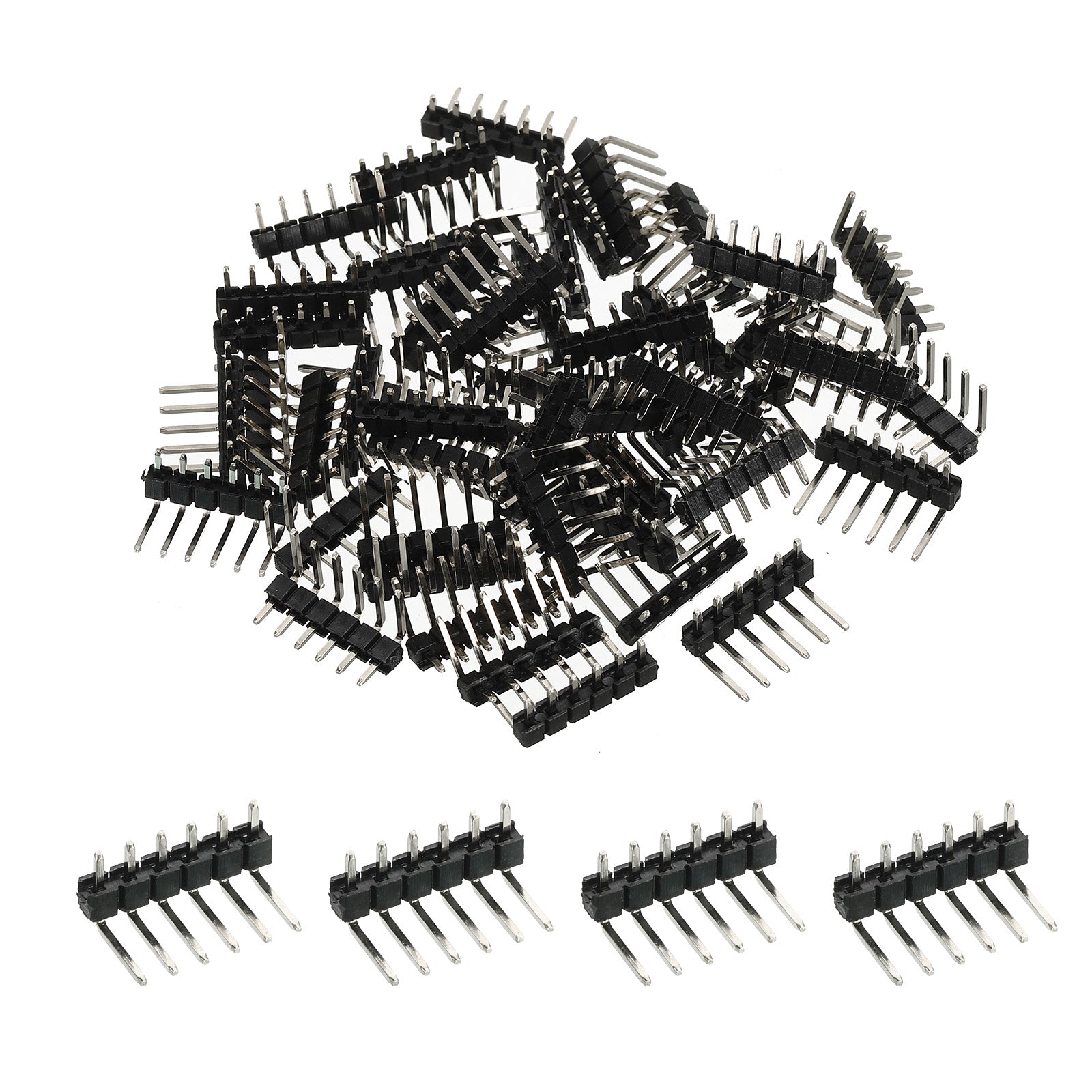Right Angle Pin Header DIP Single Row 2 Pin 2.54mm Pitch Gold Plated ...
